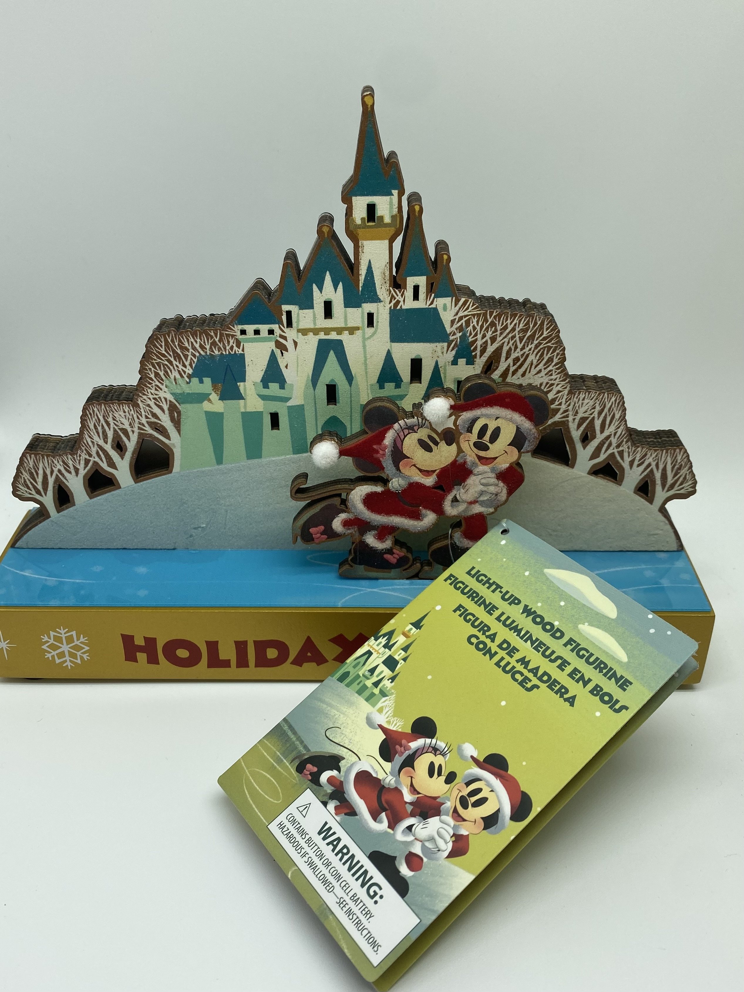 Disney Mickey and Minnie Skating Holiday Cheer Wood Christmas Sign ...