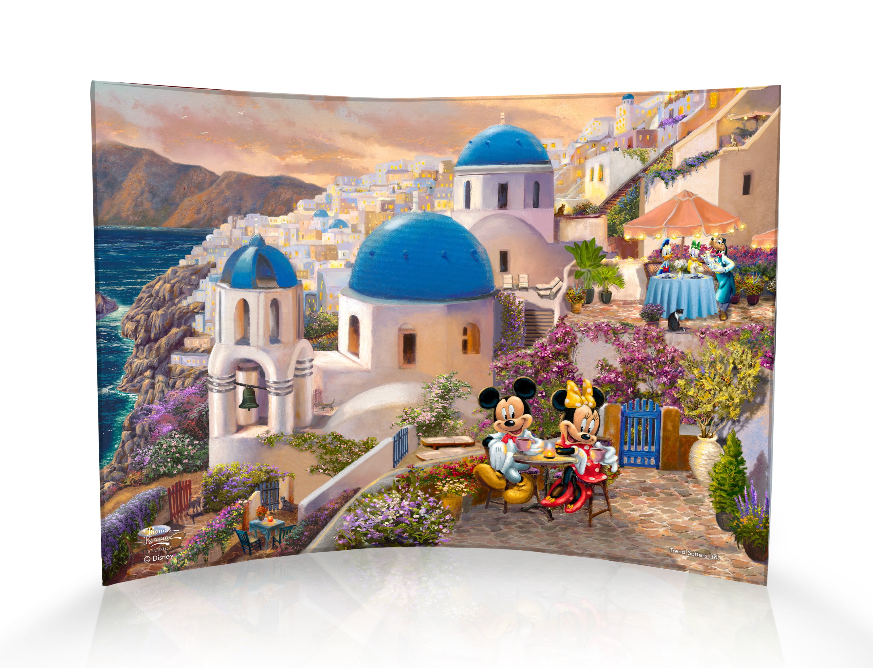 Disney (Mickey and Minnie in Greece) 10" x 7" Curved Acrylic Print ...