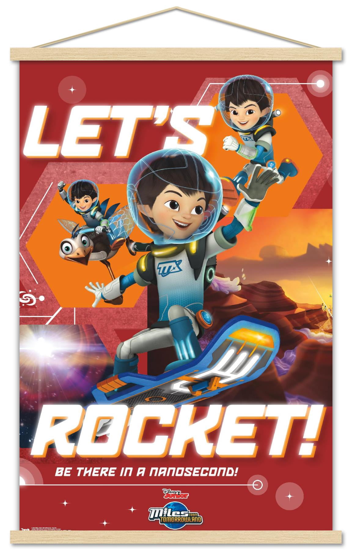 Disney Miles from Tomorrowland - Rocket Wall Poster with Wooden ...
