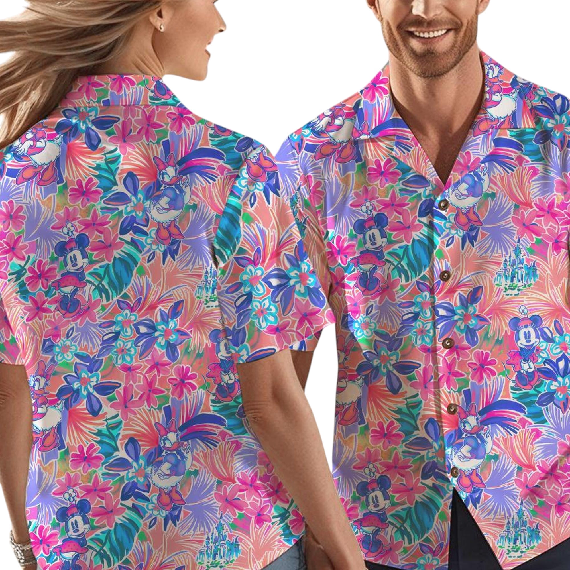 Disney Minnie And Daisy Hawaiian Shirt, Minnie And Daisy Aloha Shirt ...