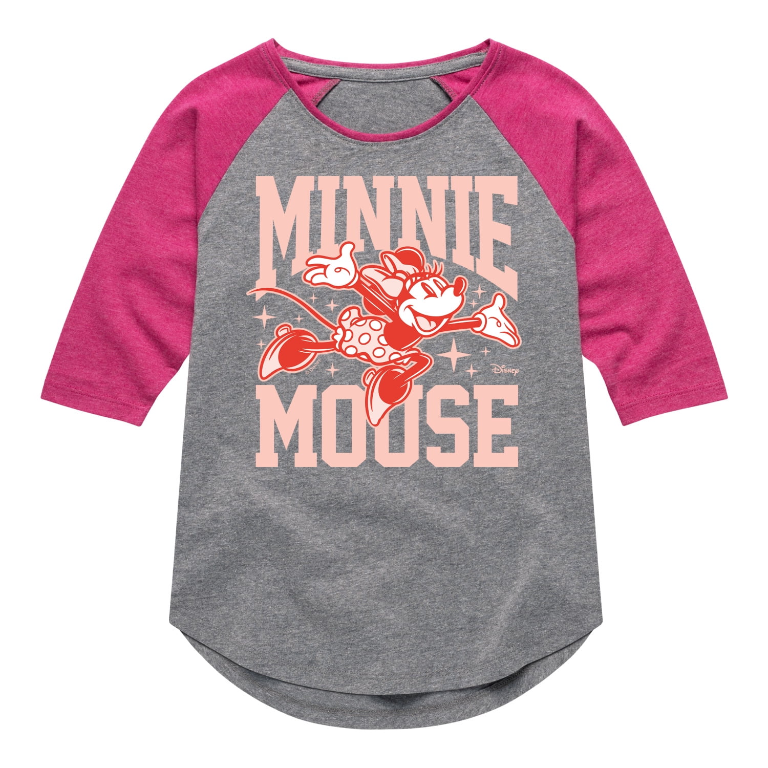 Disney - Minnie Arms Up - Toddler & Youth Girls Raglan Graphic T-Shirt ...