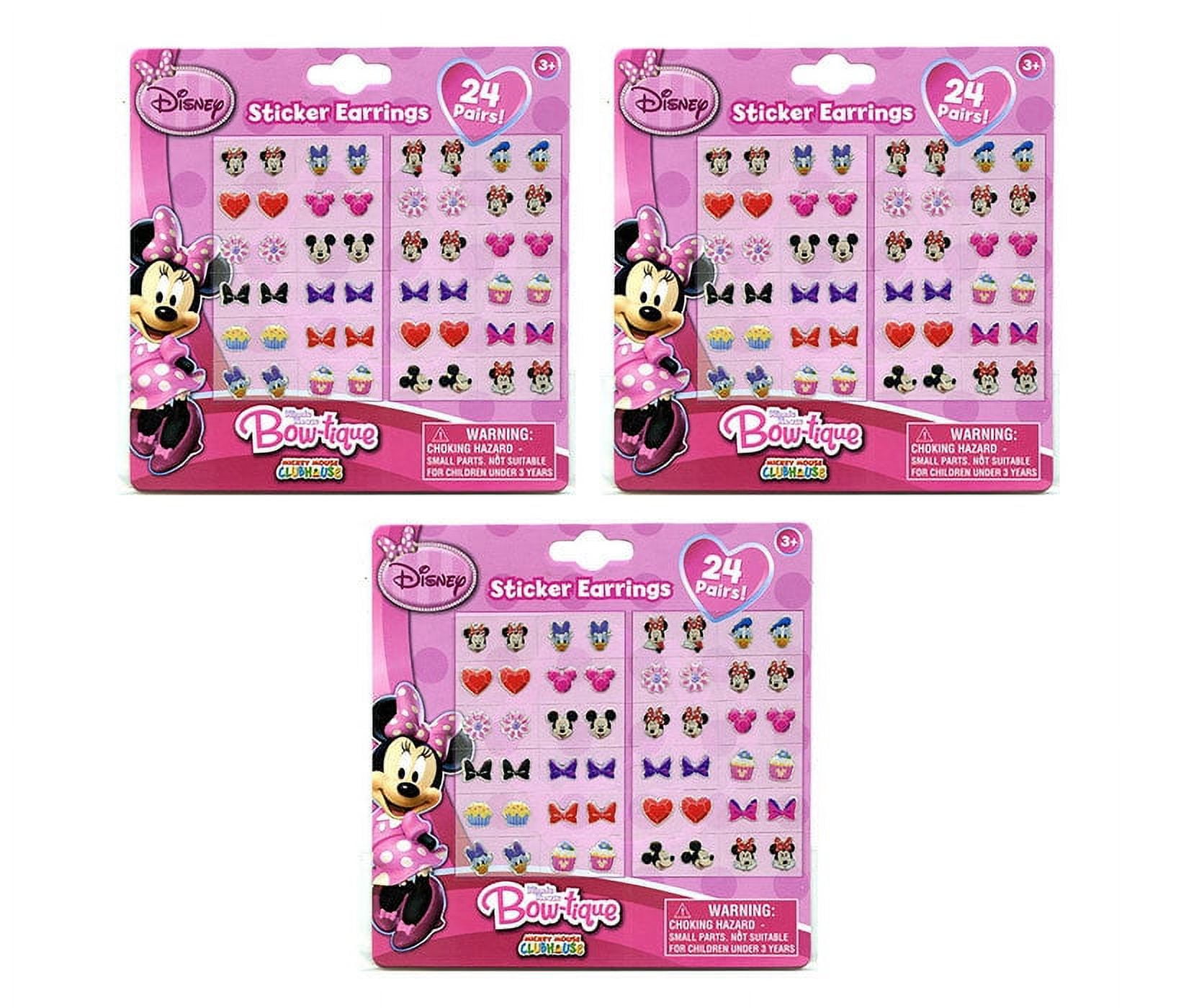 Disney Minnie Toddler Kids Jewellery - 24 Pair Sticker Earrings Set ...