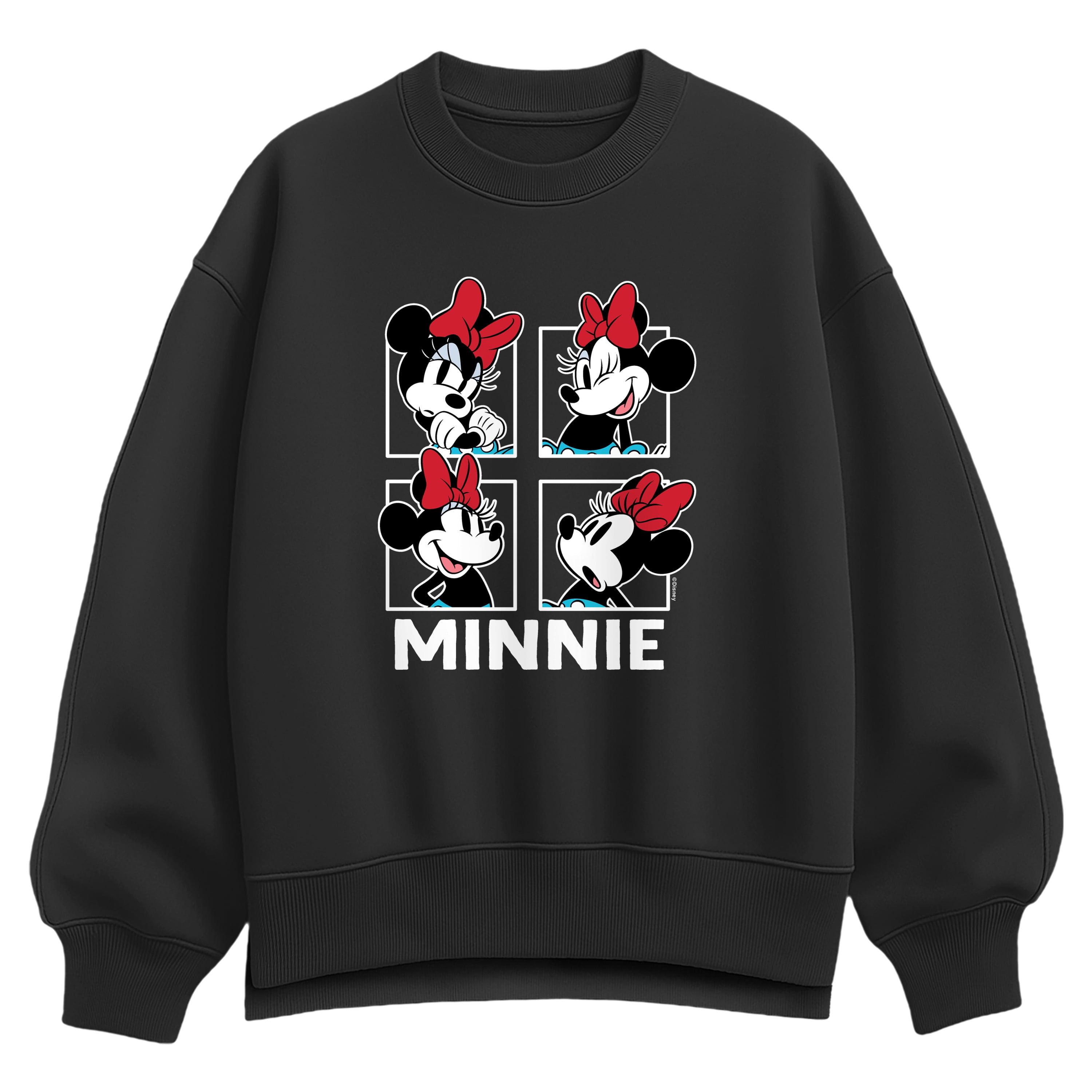 Disney - Minnie Grid - Women's Oversized Fleece Crew Sweatshirt ...