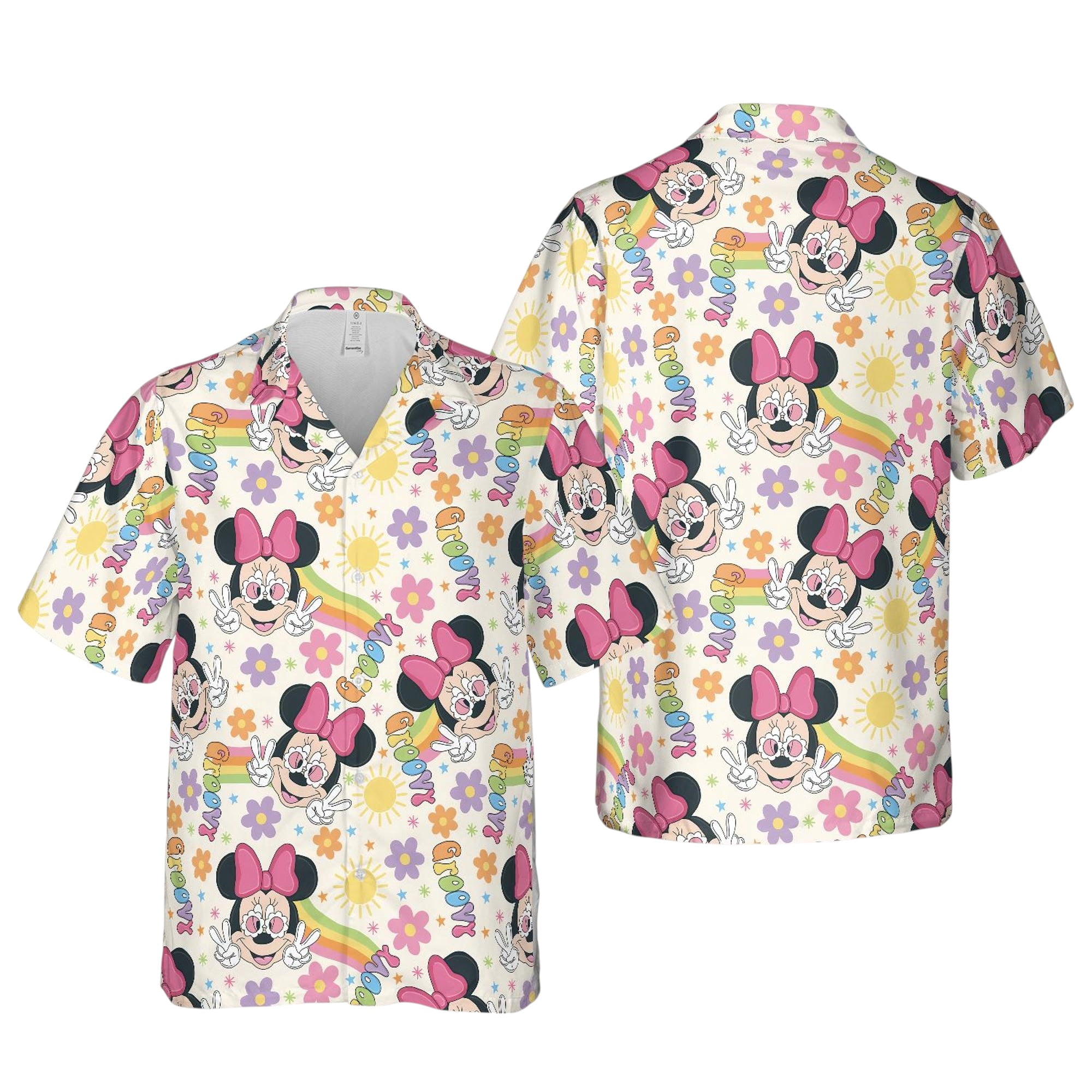 Disney Minnie Groovy Hawaiian Shirt Family Vacation Magic Kingdom Gift ...