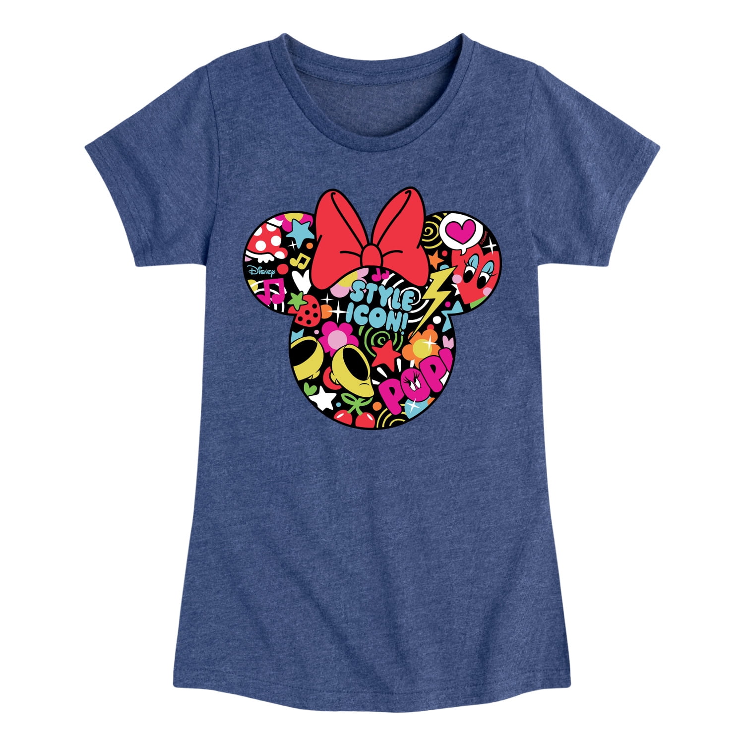 Disney - Minnie Head - Toddler & Youth Girls Short Sleeve Graphic T ...