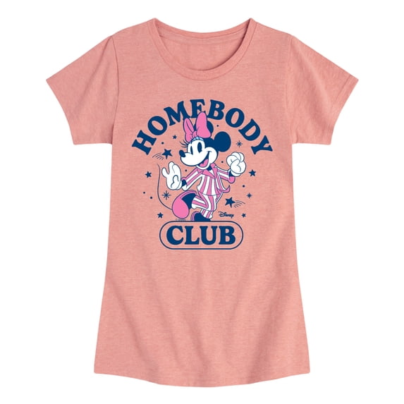 Disney - Minnie Homebody Club - Youth Girls Fitted Short Sleeve T-Shirt ...