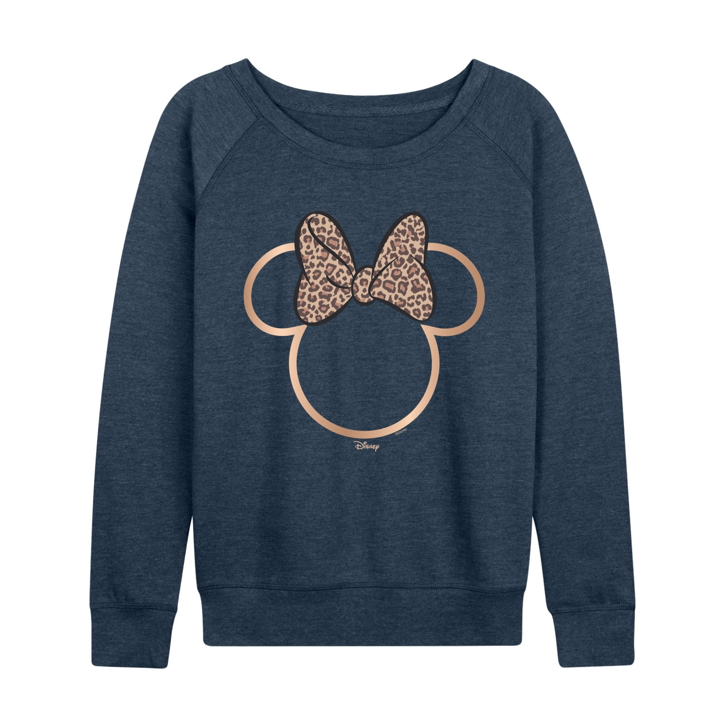 Disney - Minnie Leopard Print - Women's French Terry Long Sleeve ...