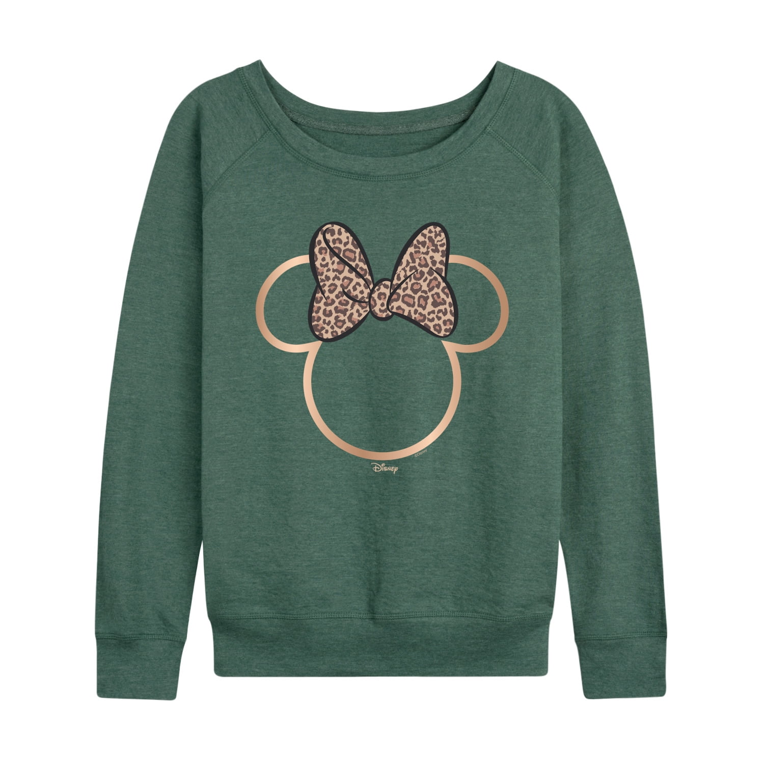 Disney - Minnie Leopard Print - Women's French Terry Long Sleeve ...