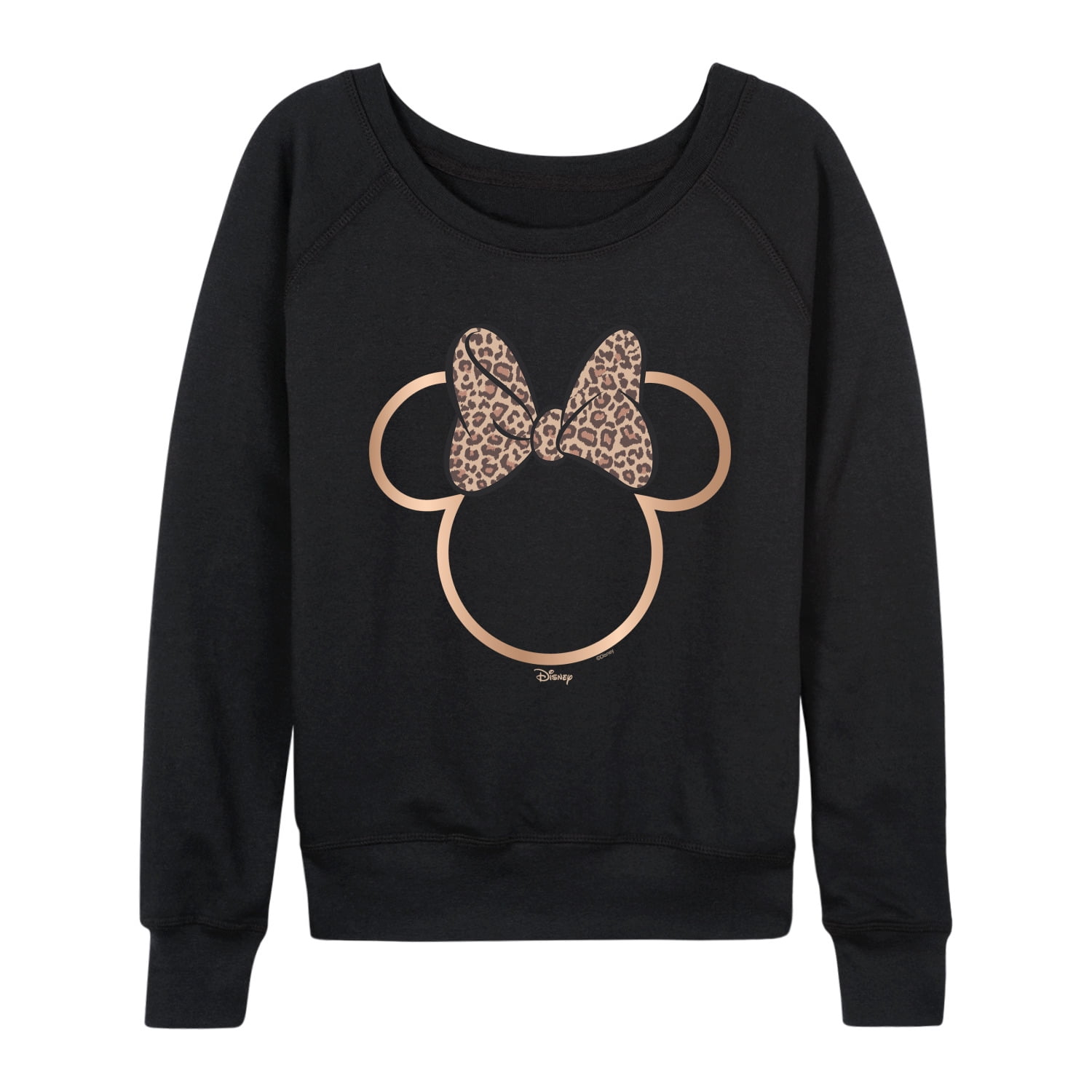 Disney - Minnie Leopard Print - Women's French Terry Long Sleeve ...