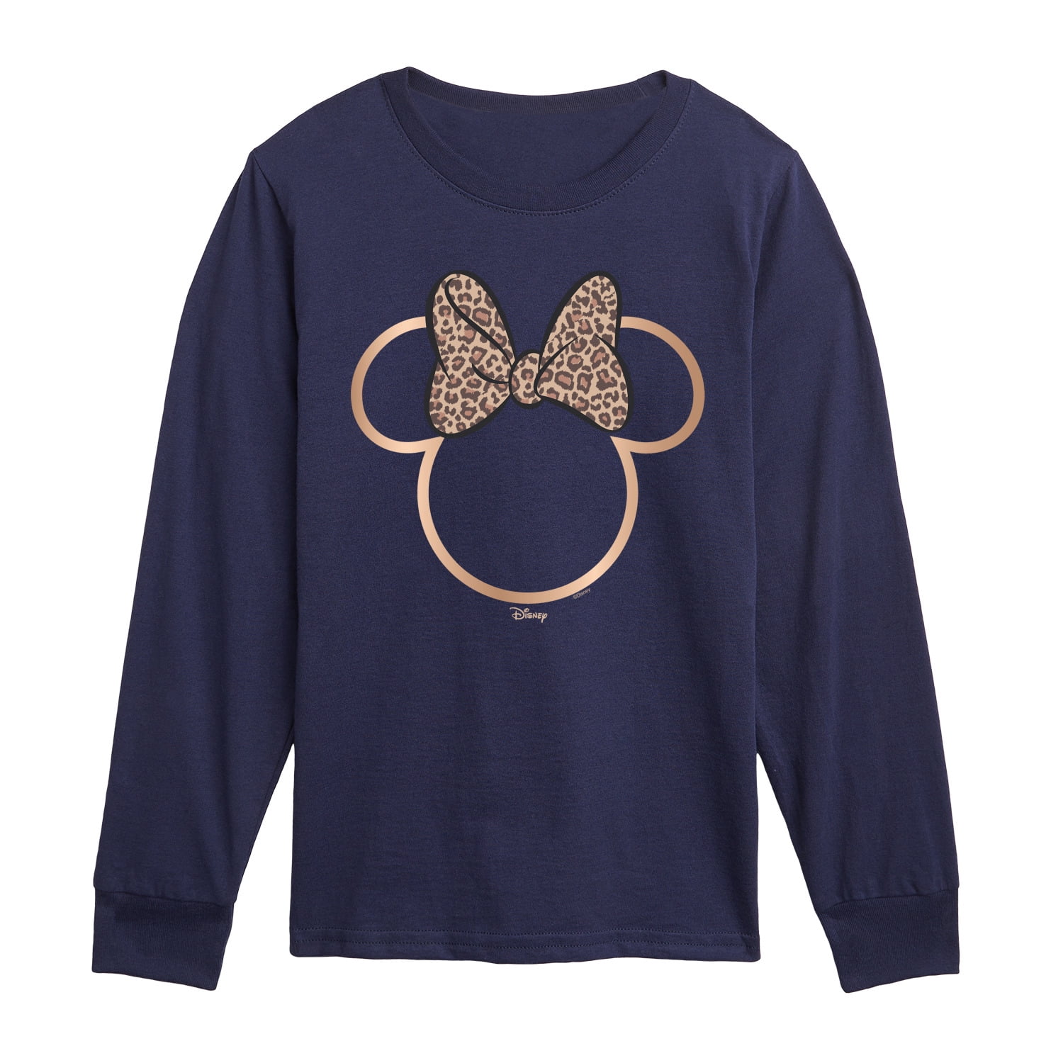 Disney - Minnie Leopard Print - Youth Boys Long Sleeve Graphic T-Shirt ...