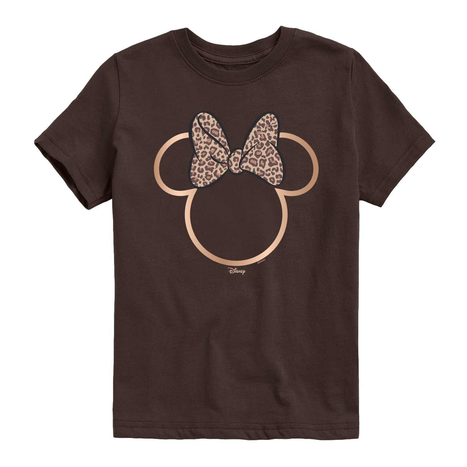 Disney - Minnie Leopard Print - Youth Boys Short Sleeve Graphic T-Shirt ...