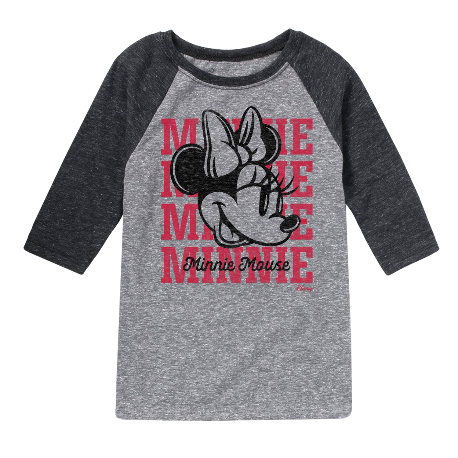 Disney - Minnie, Minnie, Minnie Mouse - Youth Raglan Graphic T-Shirt ...
