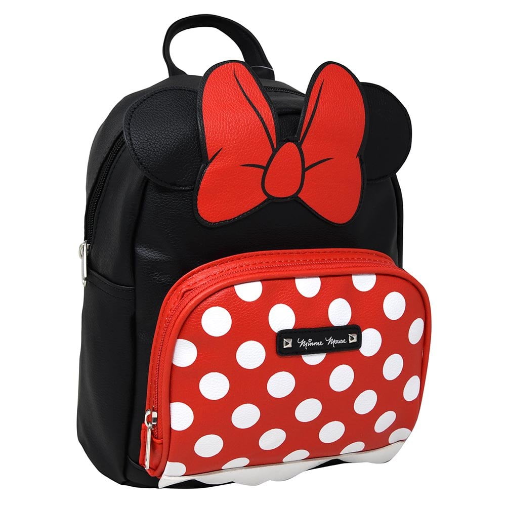 Disney Minnie Mouse 10" Mini Deluxe "Dots" Backpack with 1 Front ...