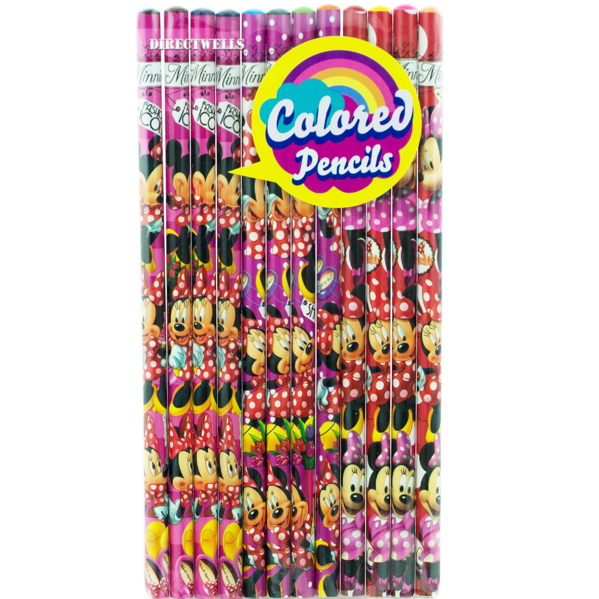 Disney Minnie Mouse 12 Colored Pencils Pack - Walmart.com