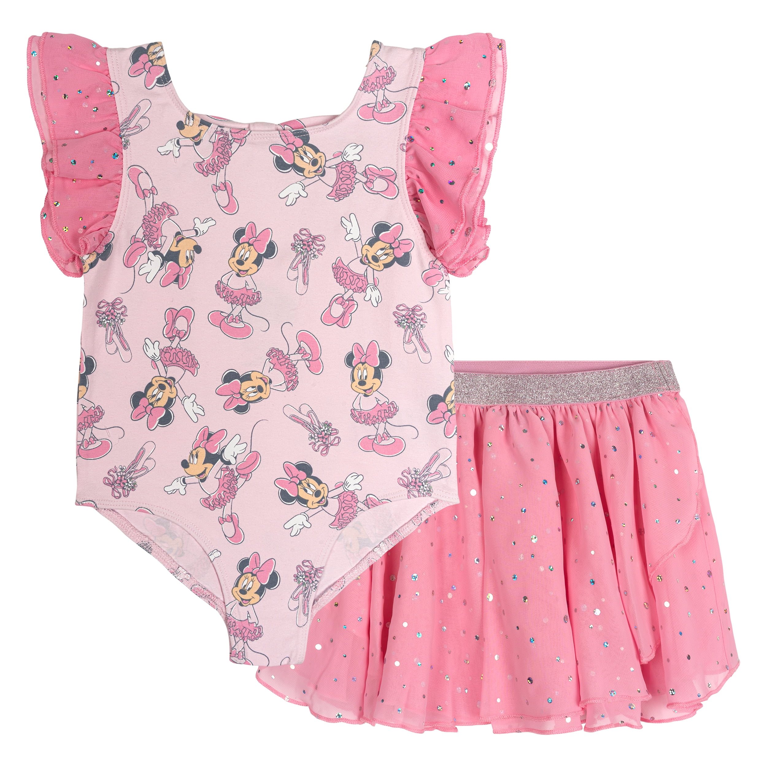 Disney Minnie Mouse 2-Piece Gymnastics Leotard and Skirt Set Pink ...
