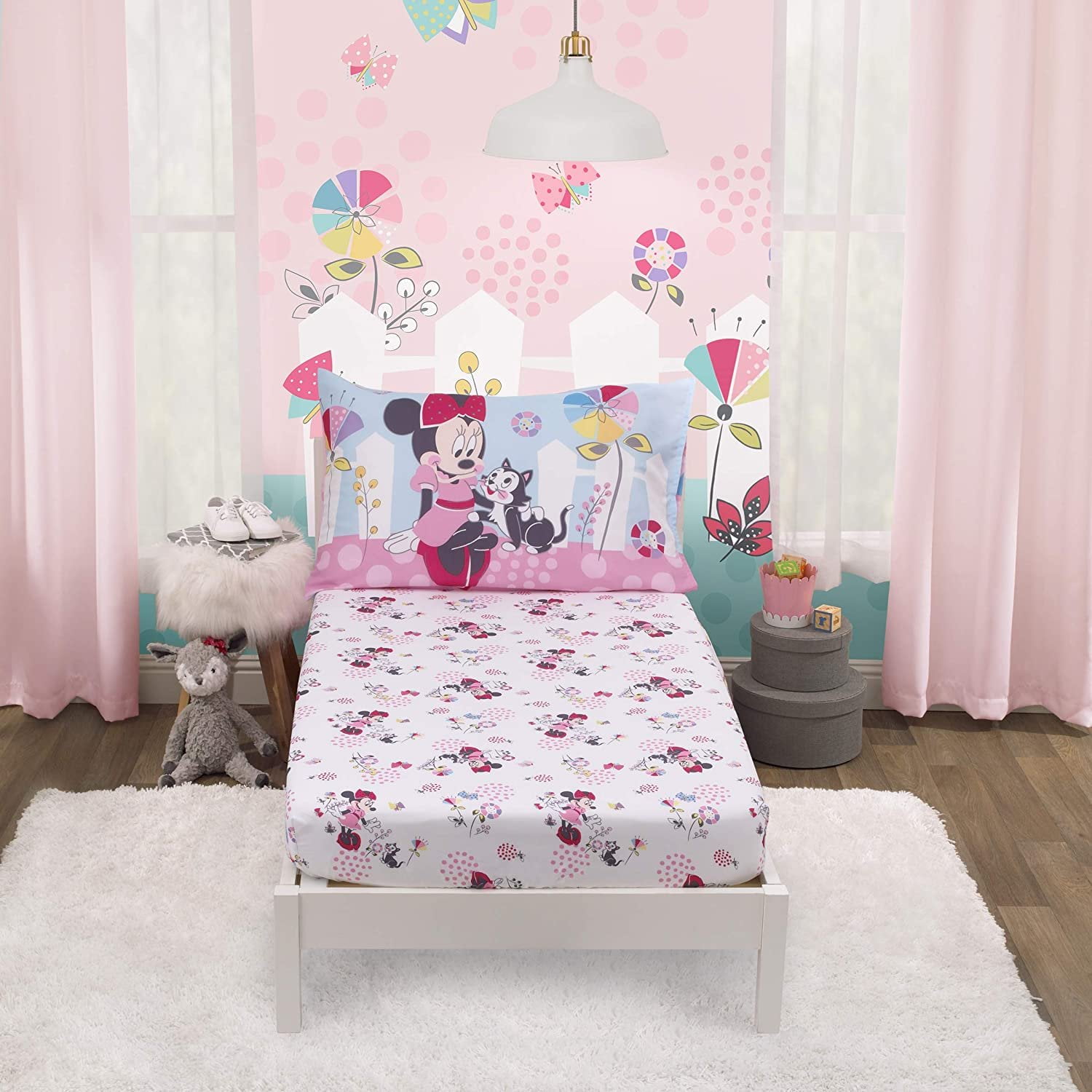 Disney Minnie Mouse 2 Piece Pink Toddler Sheet Set with Reversible ...