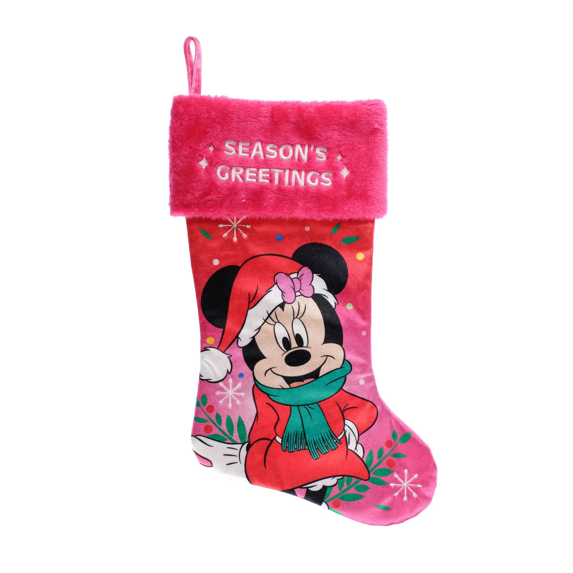 Disney Minnie Mouse 20 Pink Christmas Stocking - Walmart.com