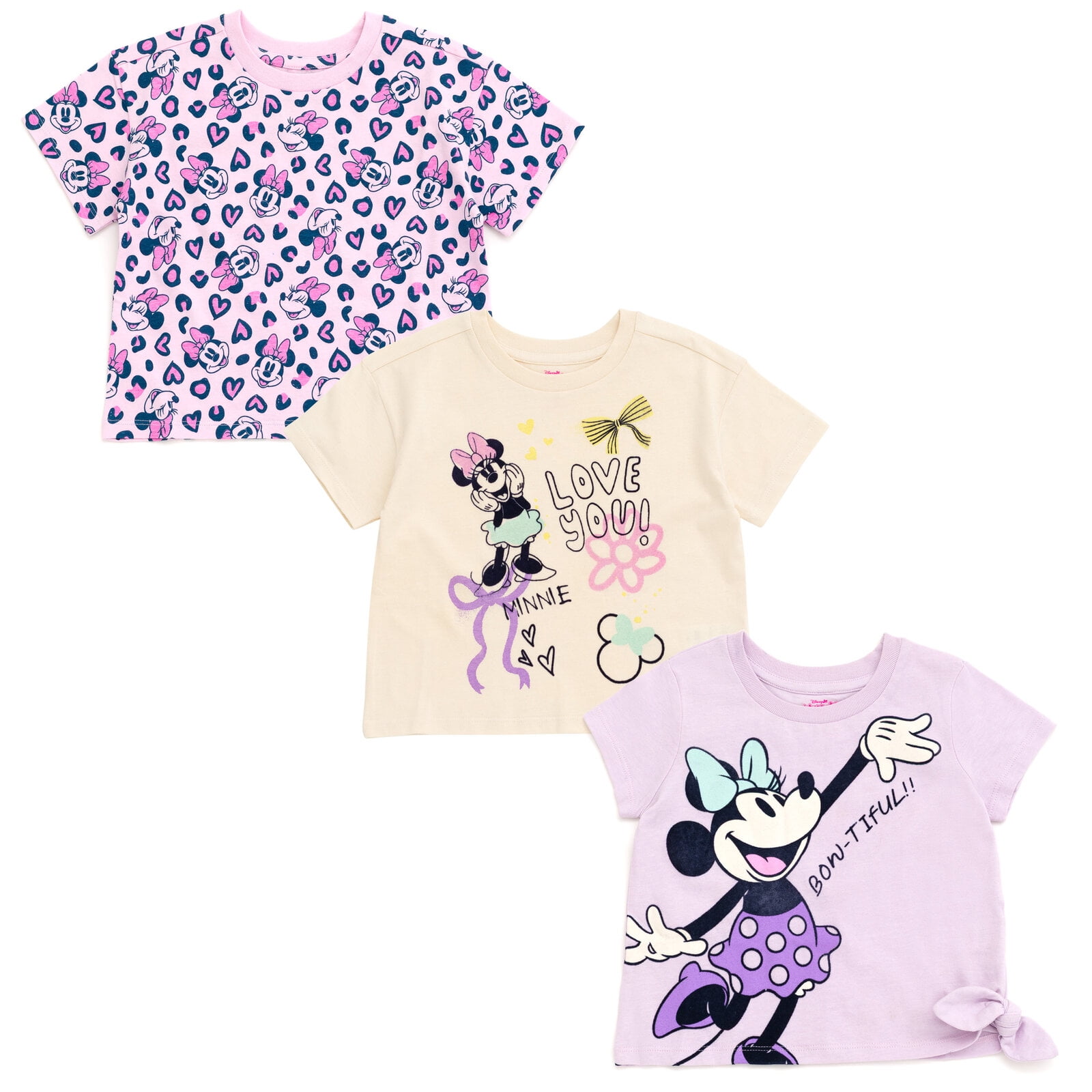 Disney Minnie Mouse 3 Pack T-Shirts Infant to Big Kid - Walmart.com