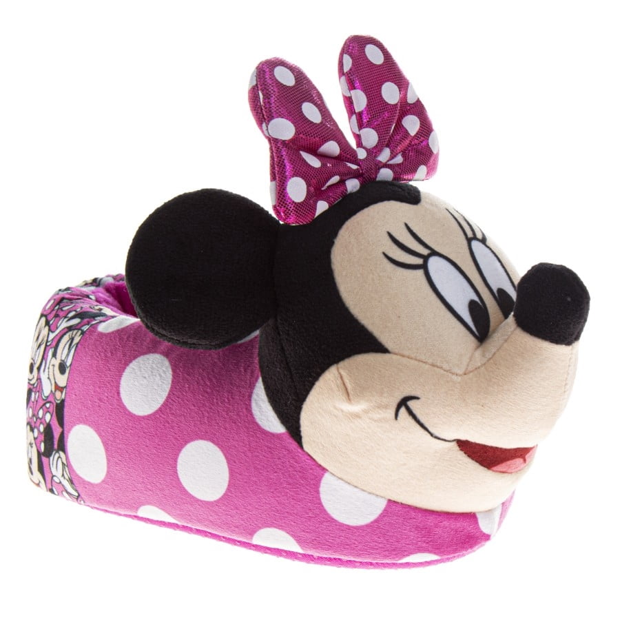 Disney Minnie Mouse 3D Slippers for Kids Minnie's Bow Plush Warm Soft ...
