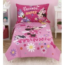 Disney 4-Piece Minnie Mouse Blushing Minnie Toddler Blanket and Bedding ...