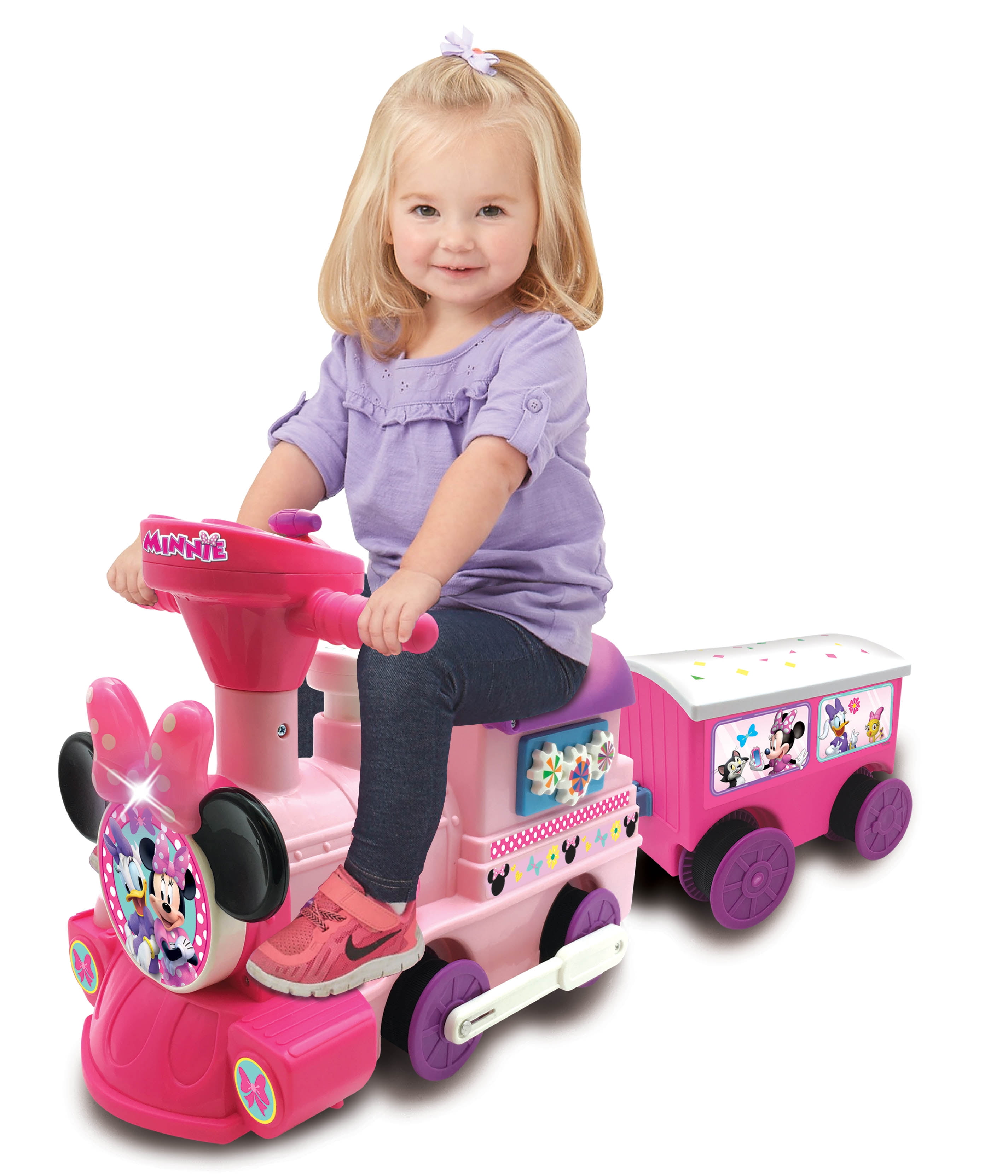 Disney Minnie Mouse 6-Volt Powered Train with Tracks and Caboose ...