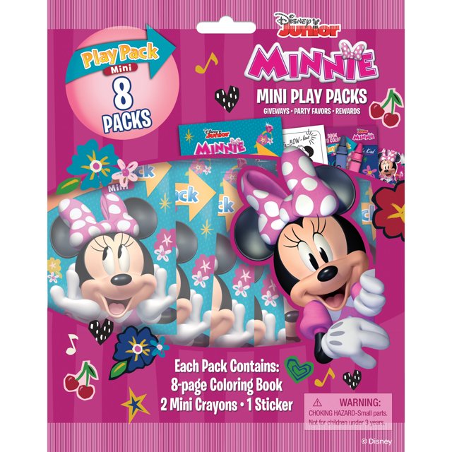 Disney Minnie Mouse 8 Count Mini Play Pack with Small Coloring Book and ...