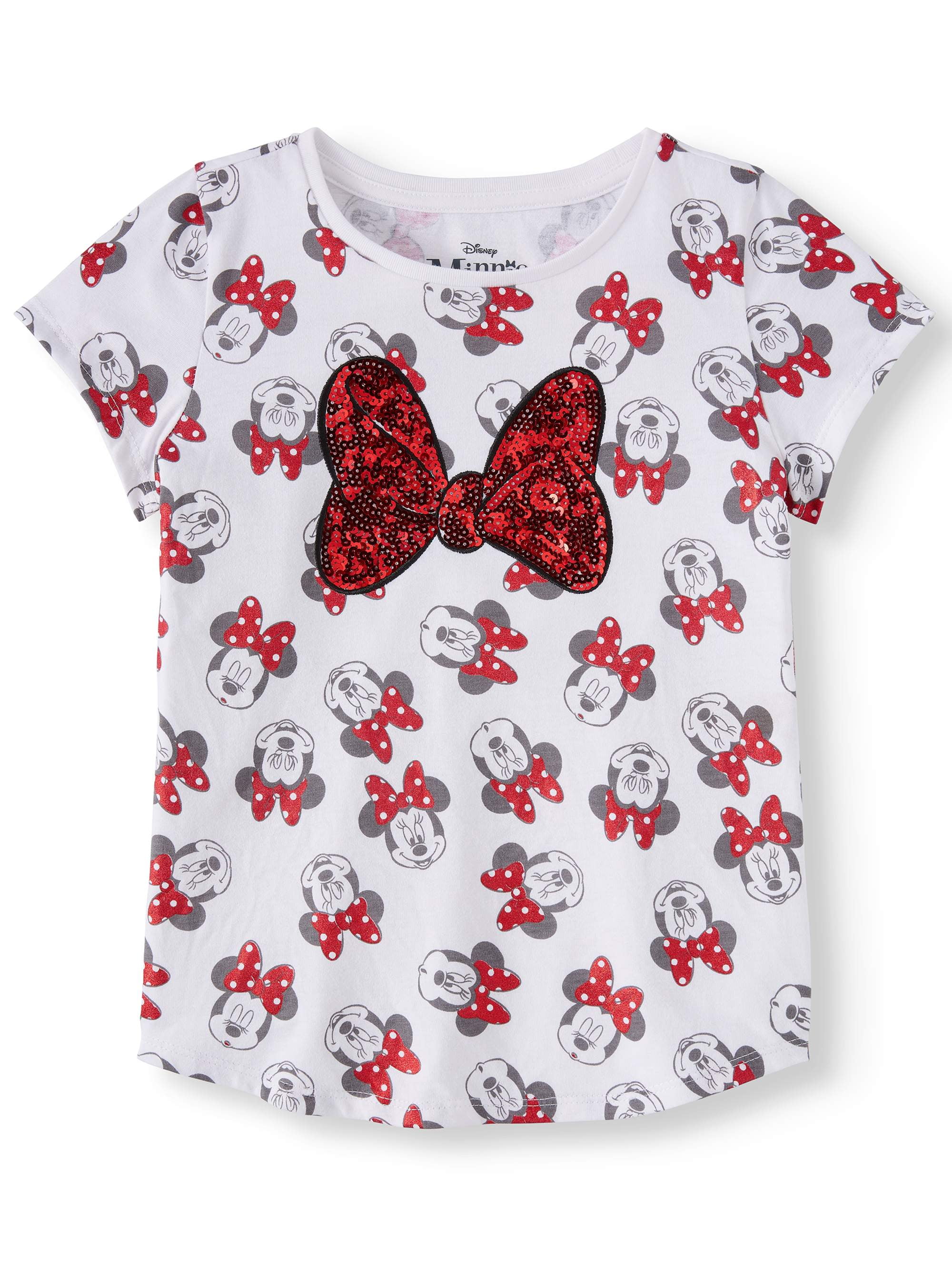 Disney Minnie Mouse All-Over Bow Graphic T-Shirt (Little Girls & Big ...