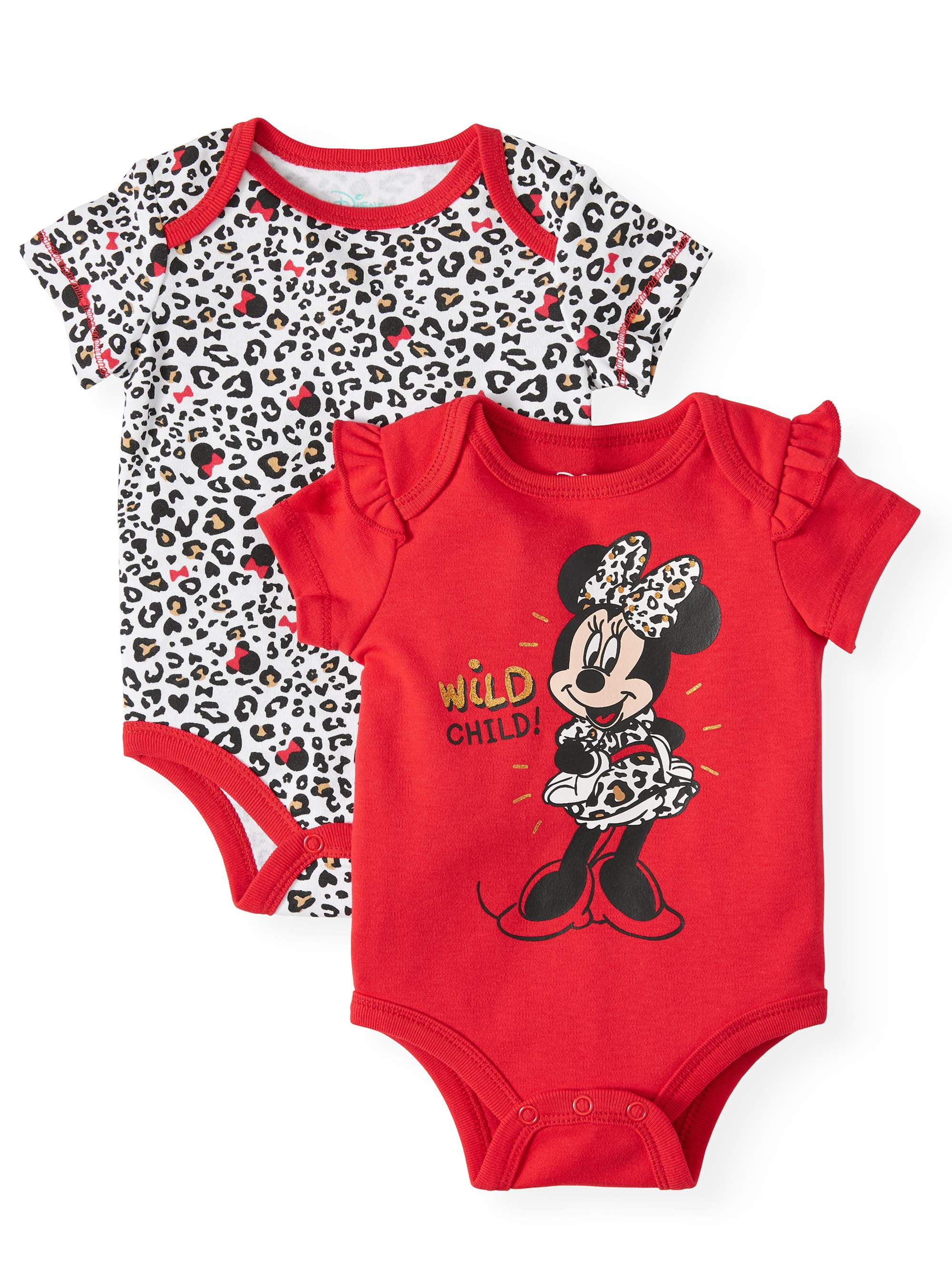 Disney Minnie Mouse Baby Girl Graphic Bodysuit, 2-pack - Walmart.com
