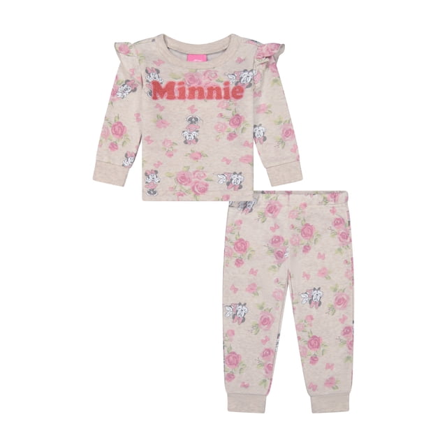 Disney Minnie Mouse Baby Girl Jogger Set, Sizes 0-9M - Walmart Business ...