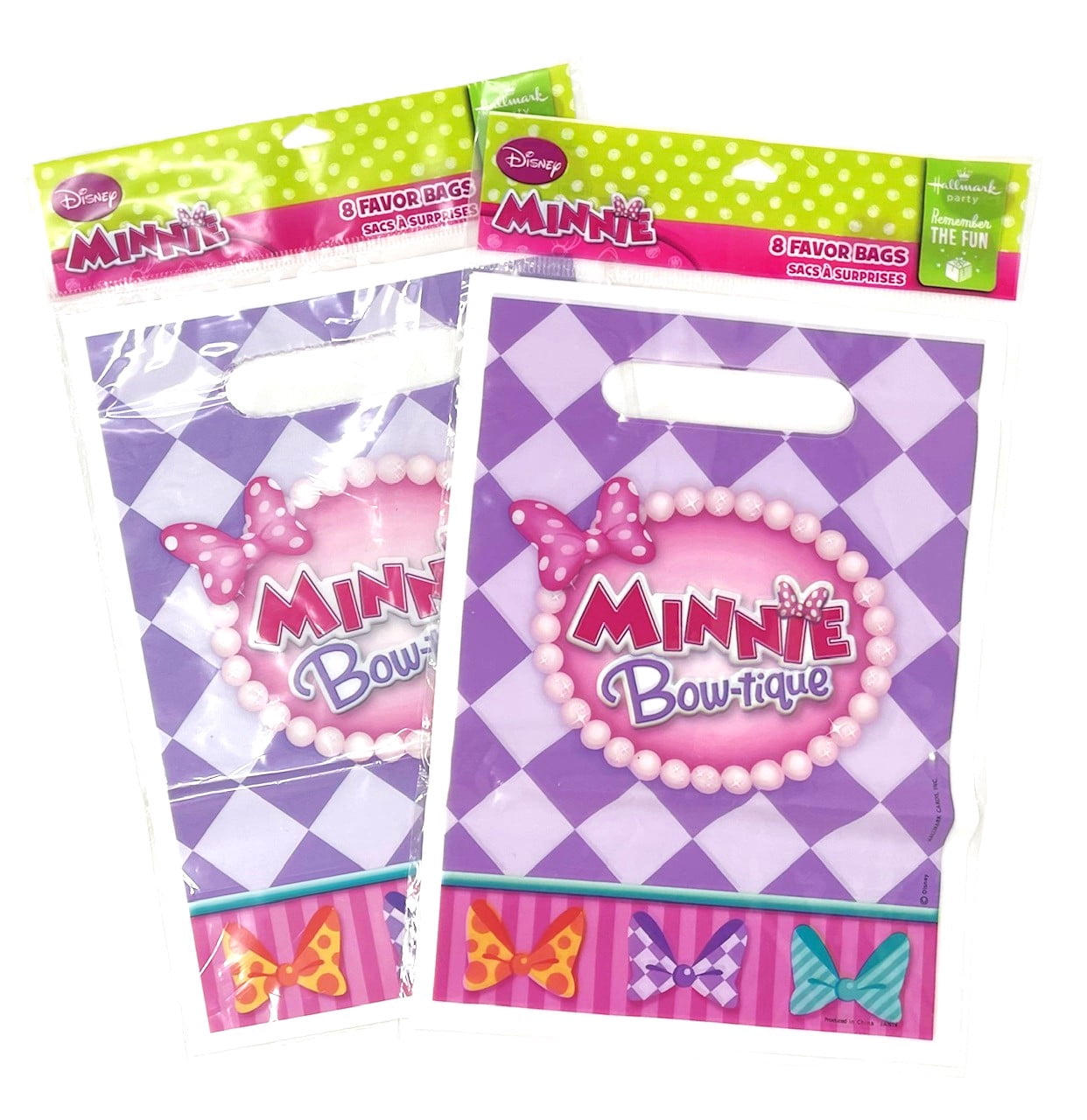 Disney Minnie Mouse Birthday Party Favor Treat Bags - 2 Packs of 8 - 16 ...