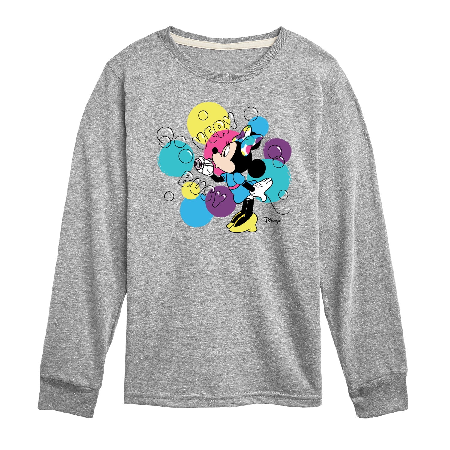 Disney - Minnie Mouse Blowing Bubbles Everywhere - Youth Long Sleeve ...