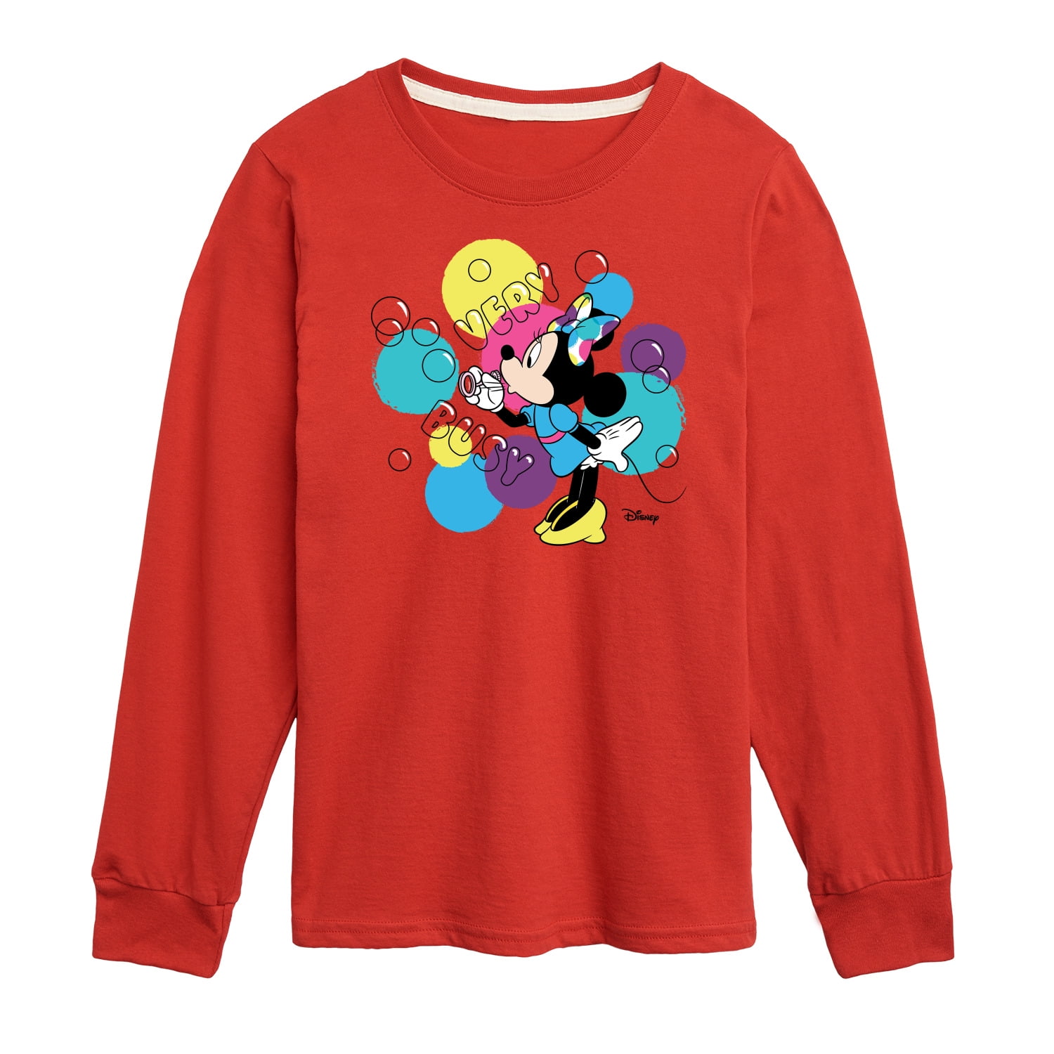 Disney - Minnie Mouse Blowing Bubbles Everywhere - Youth Long Sleeve ...