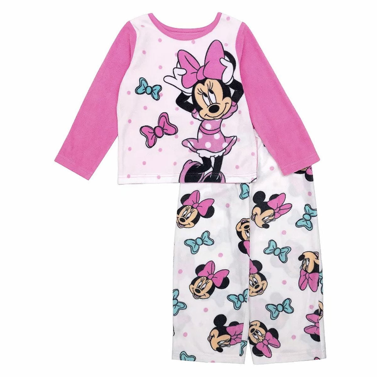 Disney Minnie Mouse Bows and Polka Dots Toddler Girl's Pajama Set (Size ...