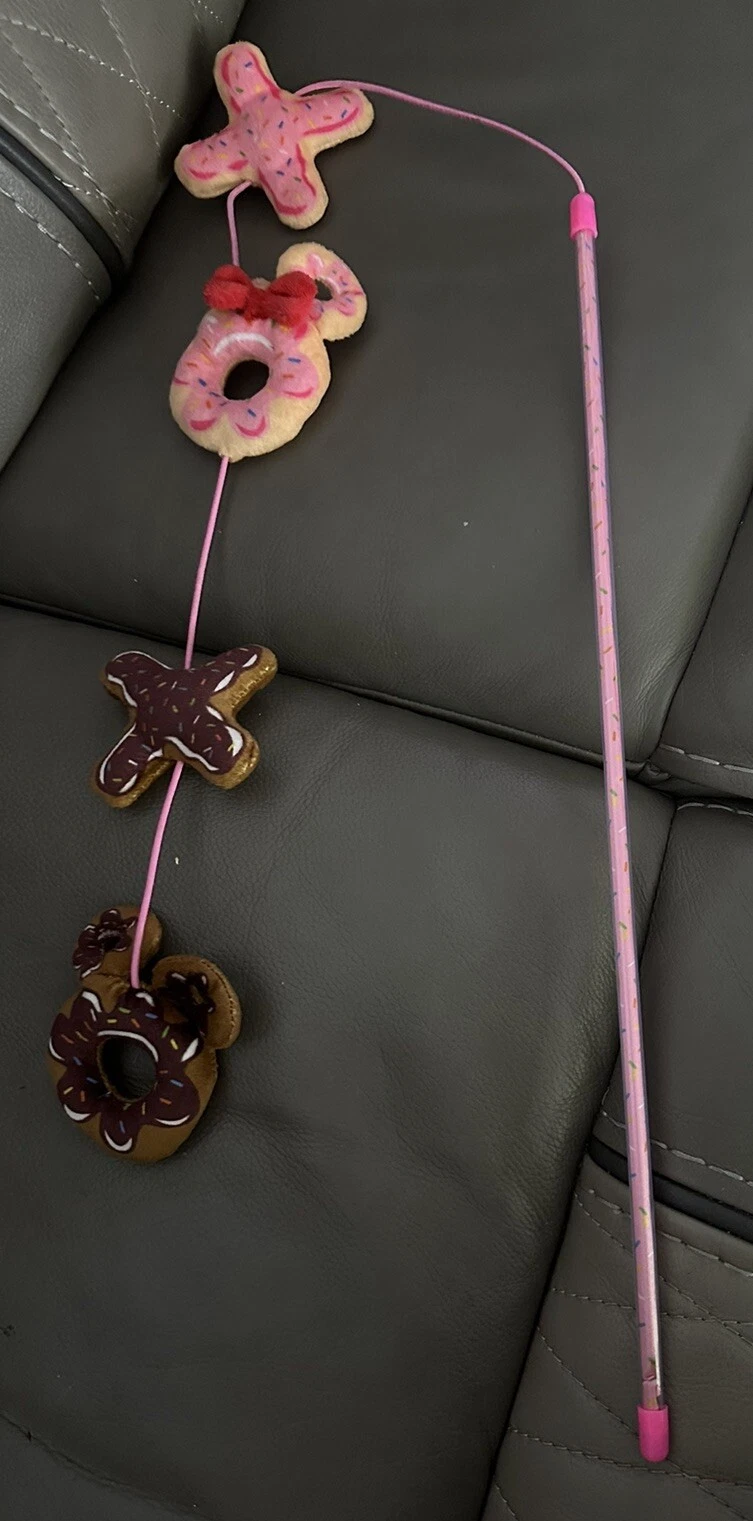 Disney Minnie Mouse Cat Ears Teaser Toy Doughnuts Pink Stick With ...