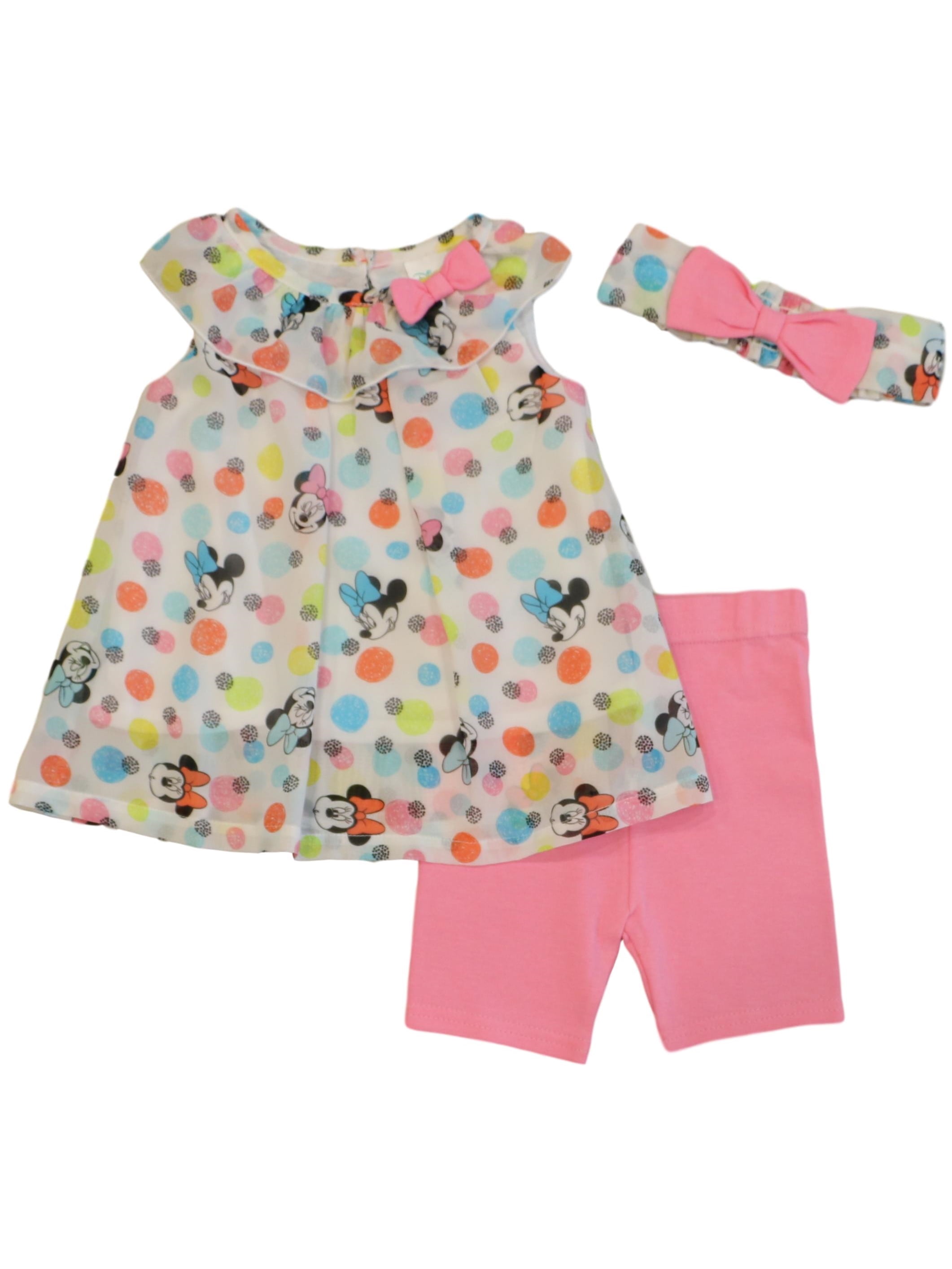 Disney Minnie Mouse Chiffon Top and Shorts Set with Headband (Baby ...