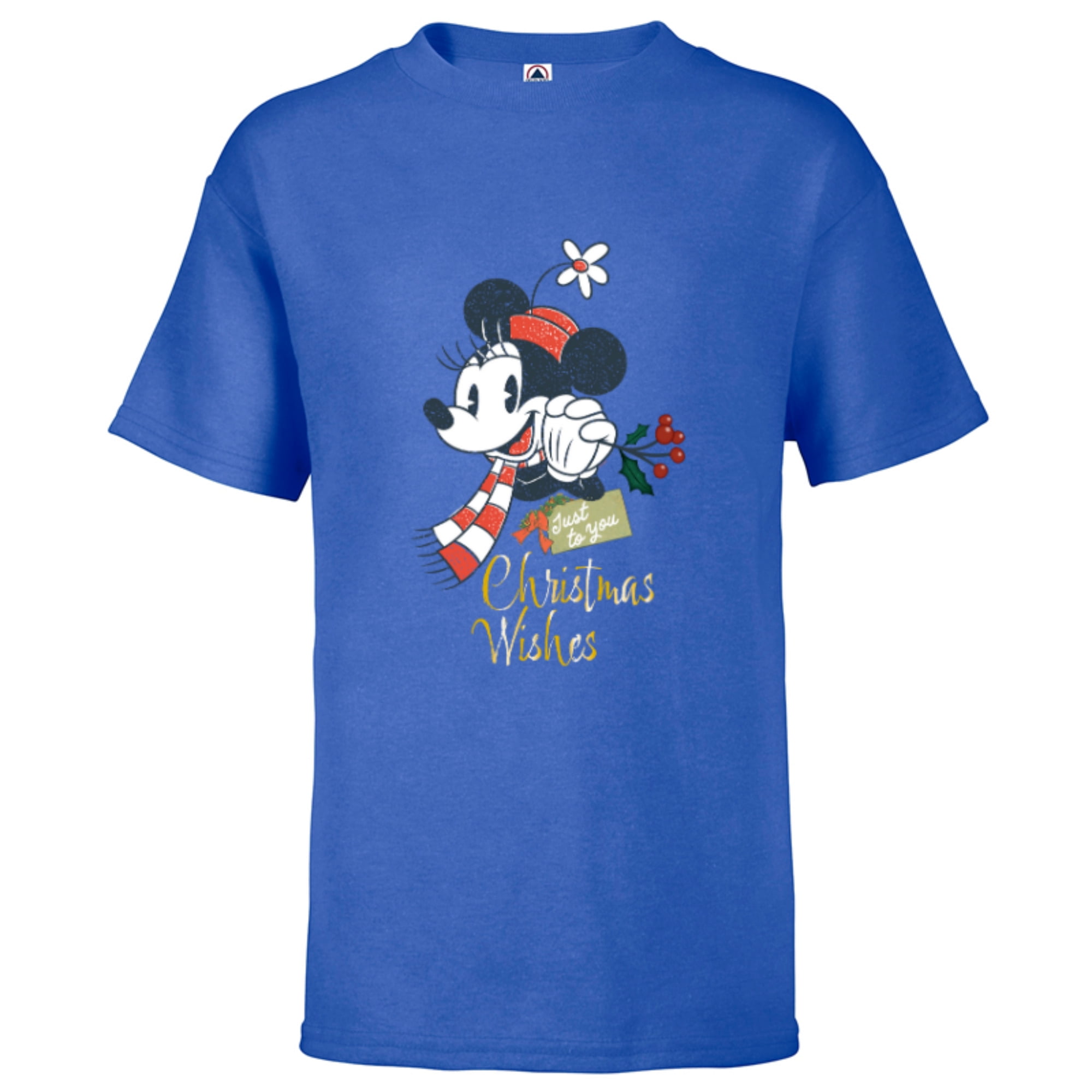 Disney Minnie Mouse Christmas Wishes Just to You Distressed - Short Sleeve T-Shirt for Kids ...