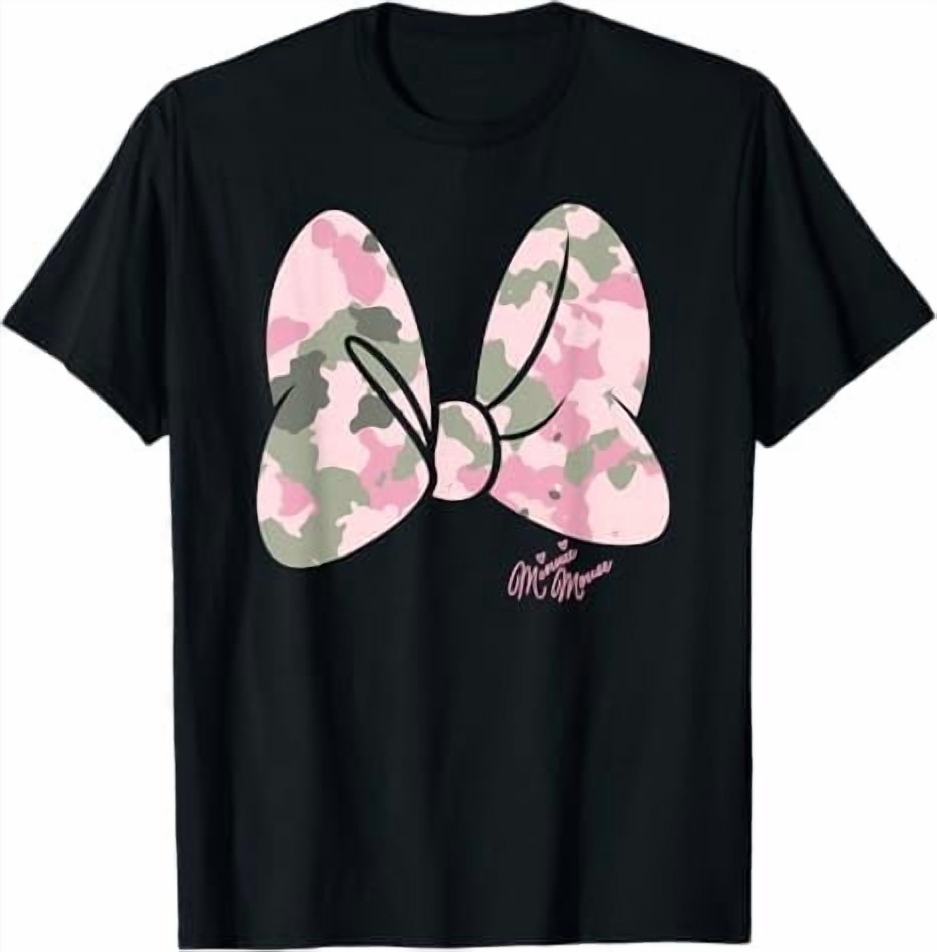 Disney Minnie Mouse Classic Big Pink Camo Bow Portrait T-shirt ...