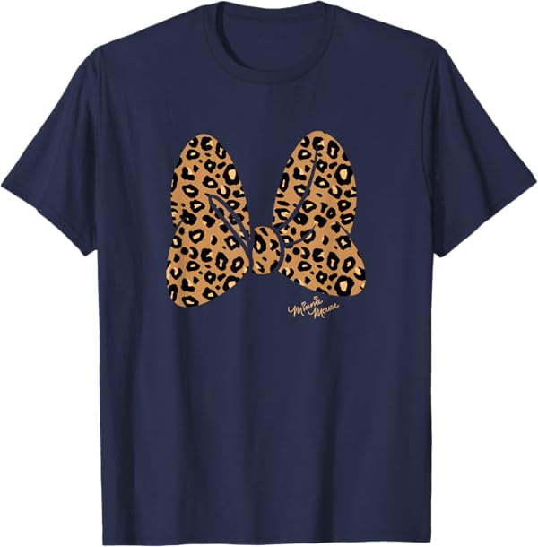 Disney Minnie Mouse Classic Leopard Print Bow T-Shirt - Walmart.com