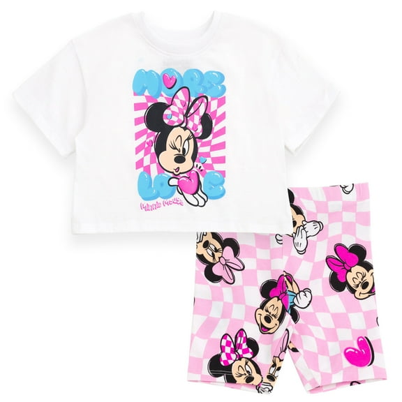 Disney Daisy Duck Minnie Mouse Outfit, Graphic T-Shirt and Bike Shorts for Kids - Walmart.com