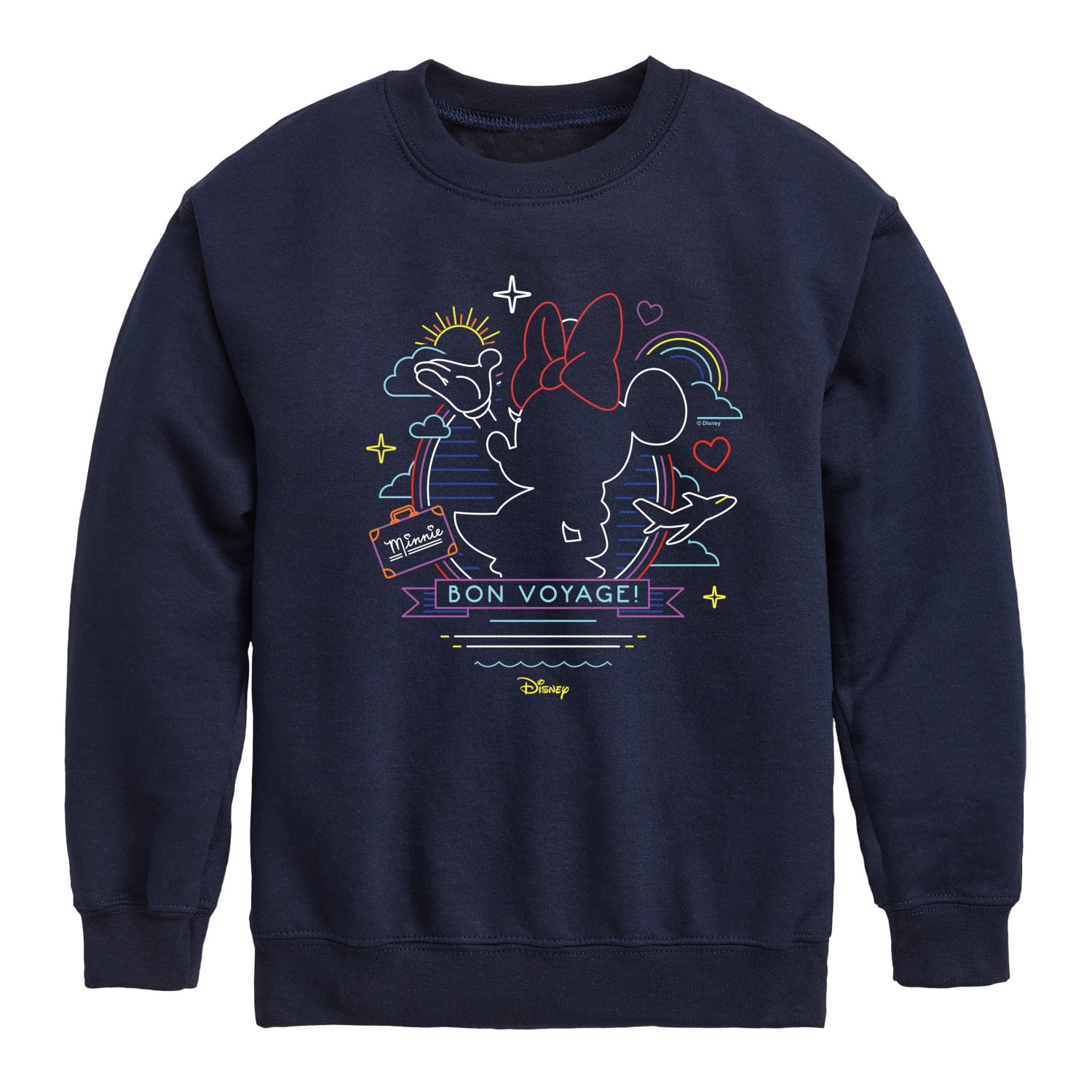 Disney - Minnie Mouse - Cruise Ready - Bon Voyage - Youth Crewneck Fleece Sweatshirt - Walmart.com