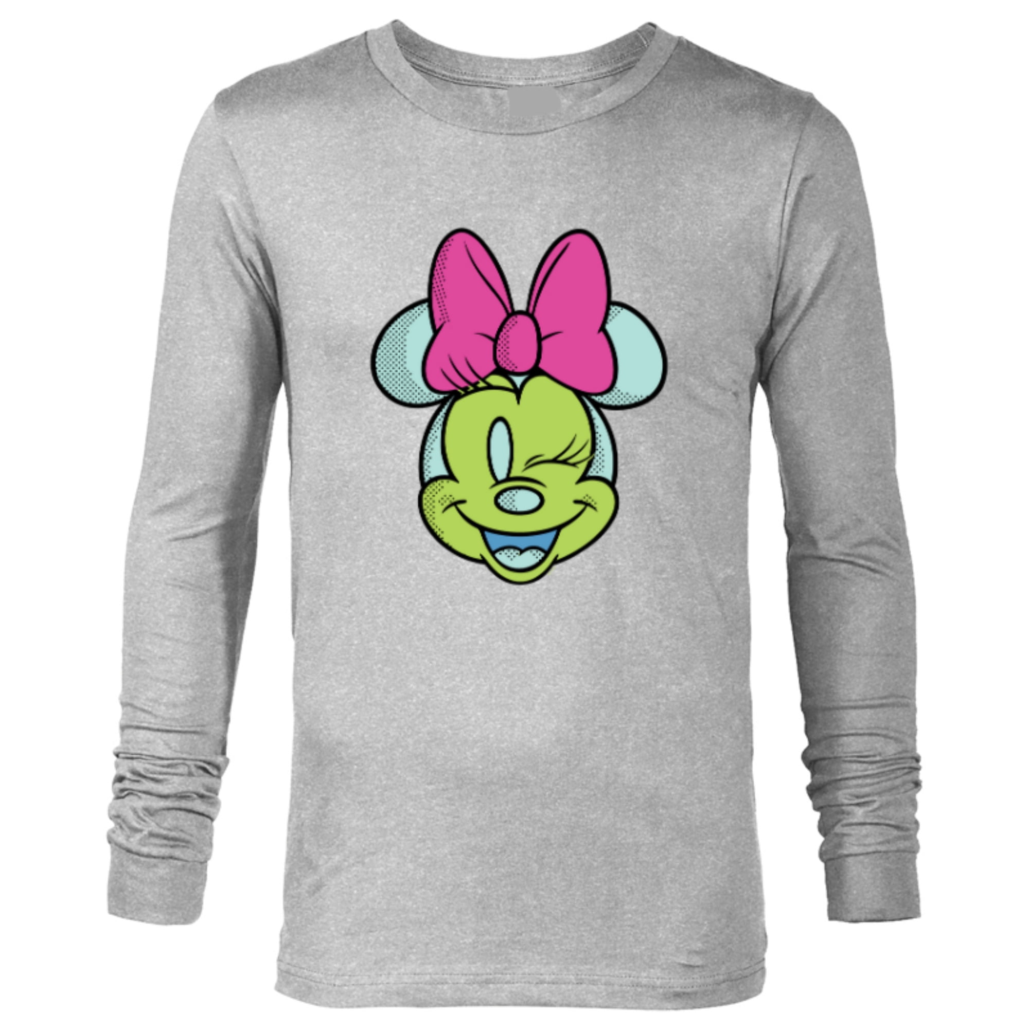 Disney Minnie Mouse Cute Winking Face Retro Pop Art - Long Sleeve T ...