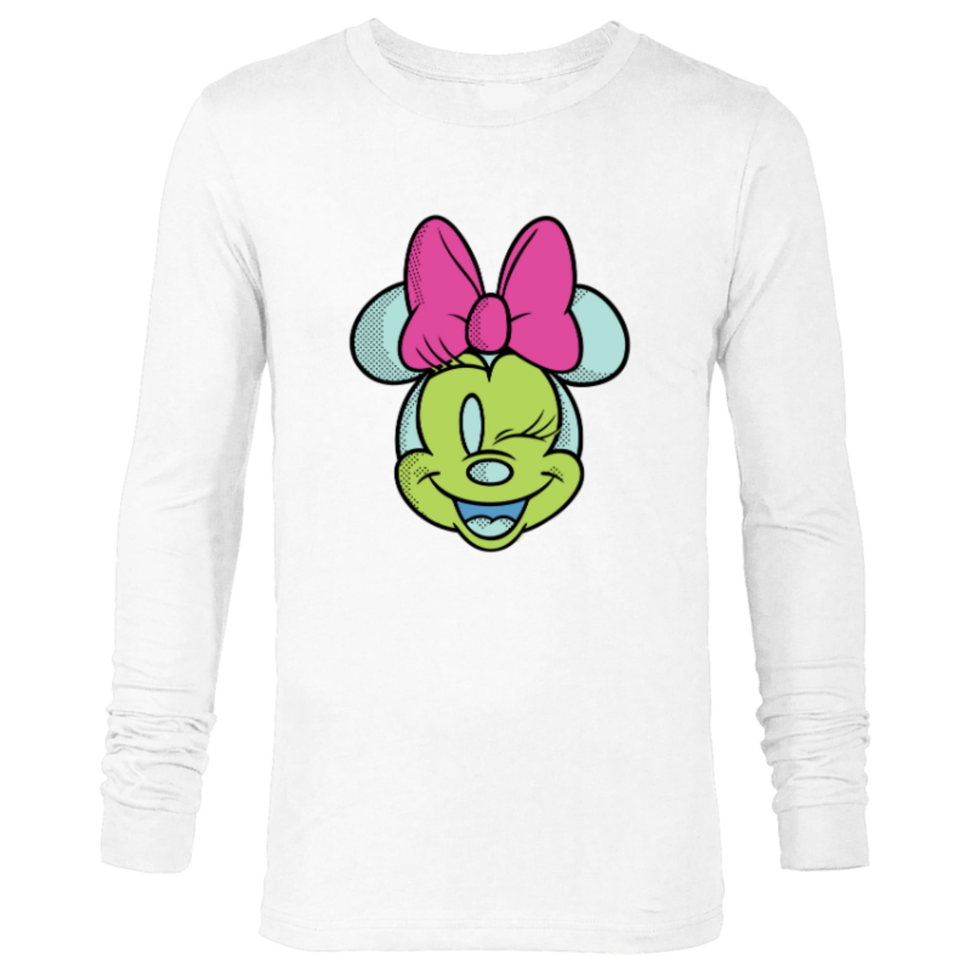 Disney Minnie Mouse Cute Winking Face Retro Pop Art - Long Sleeve T ...