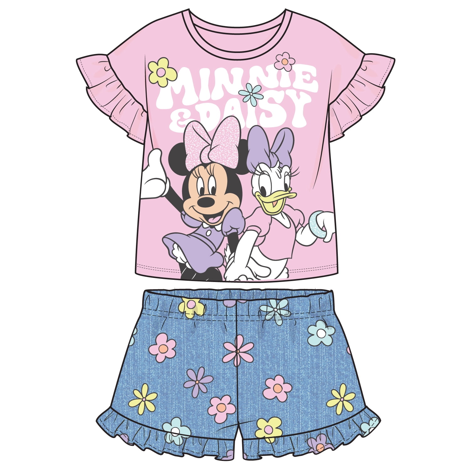 Disney Minnie Mouse & Daisy Girls Short Set - Walmart.com