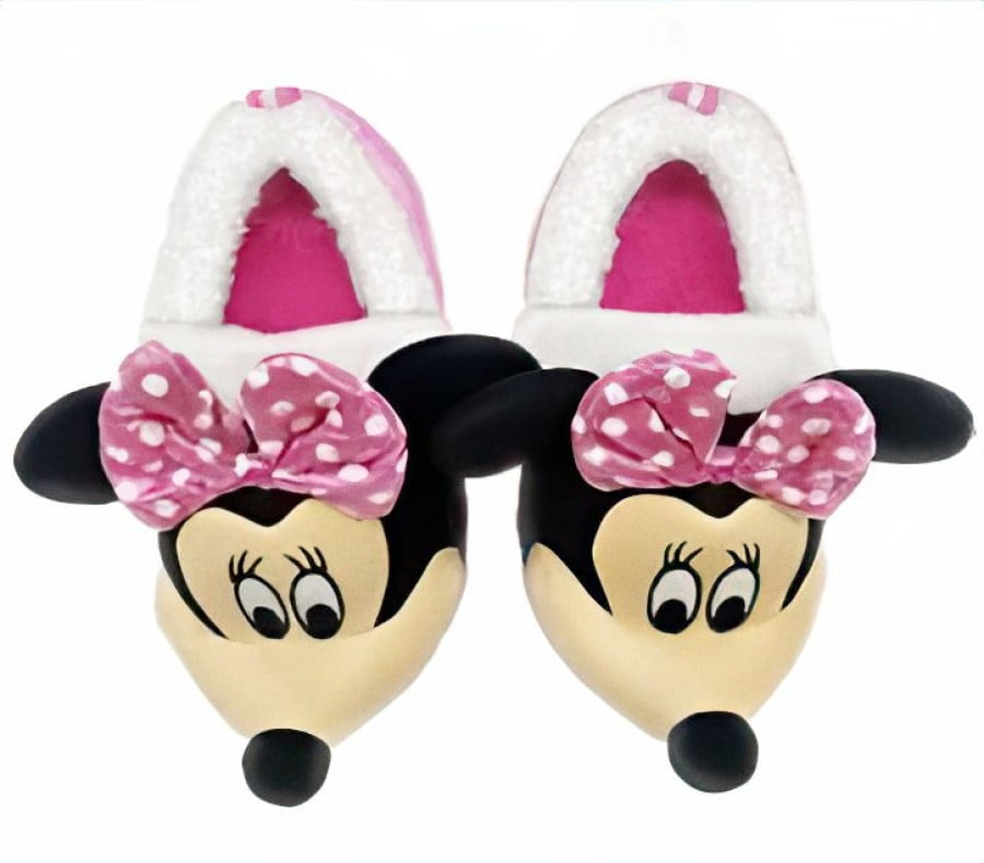 Disney Minnie Mouse Dual Sizes Girls' Slippers. (Toddler/Little Kids ...