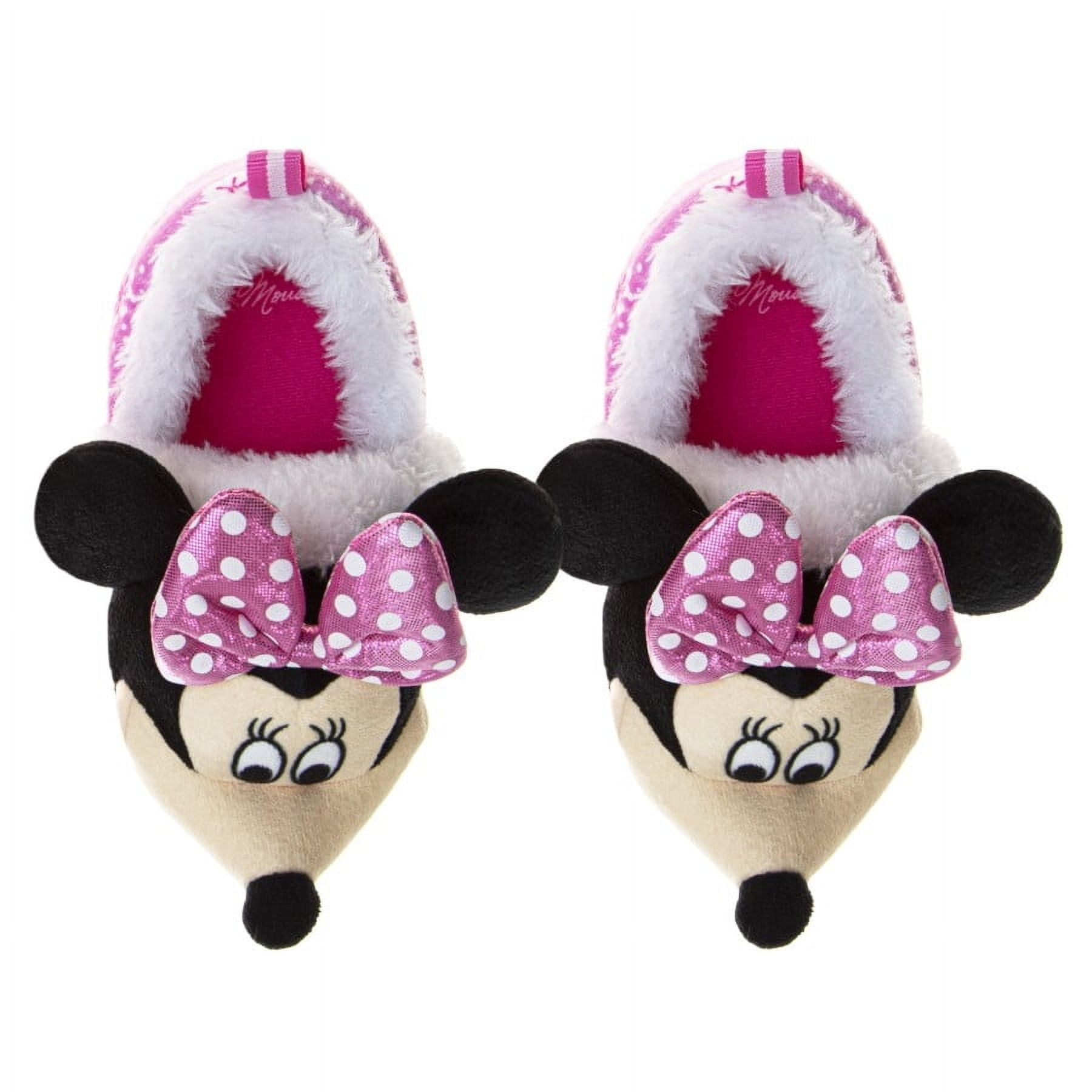 Disney Minnie Mouse Dual Sizes Girls' Slippers. (Toddler/Little Kids ...