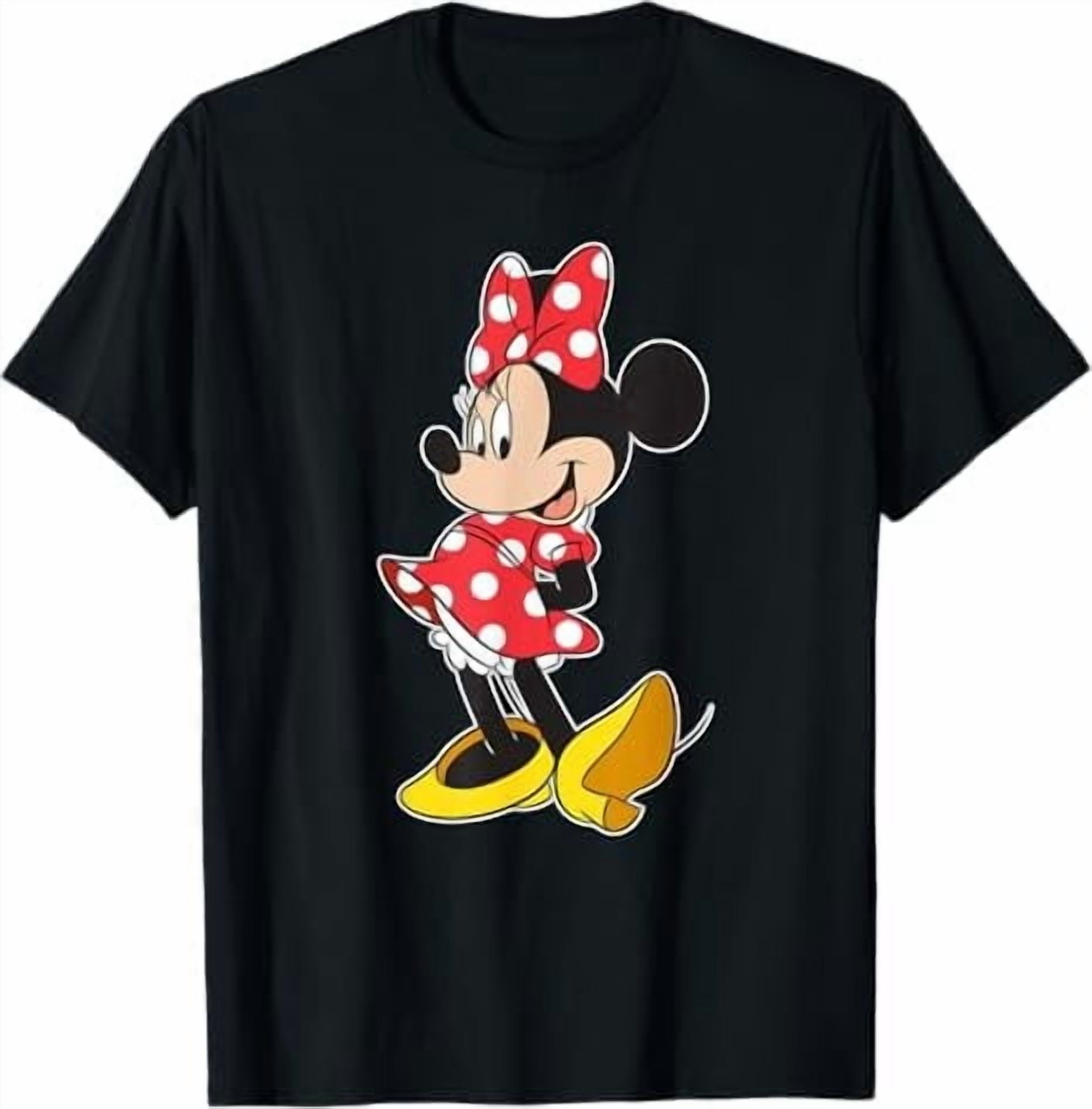 Disney Minnie Mouse Elegant Standing Pose Classic Polka Dot Bow T-shirt ...