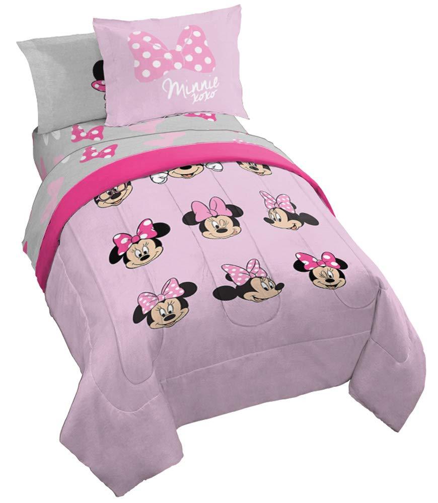 Disney Minnie Mouse Pink & White Microfiber Kid's 4-Piece Full Bed ...