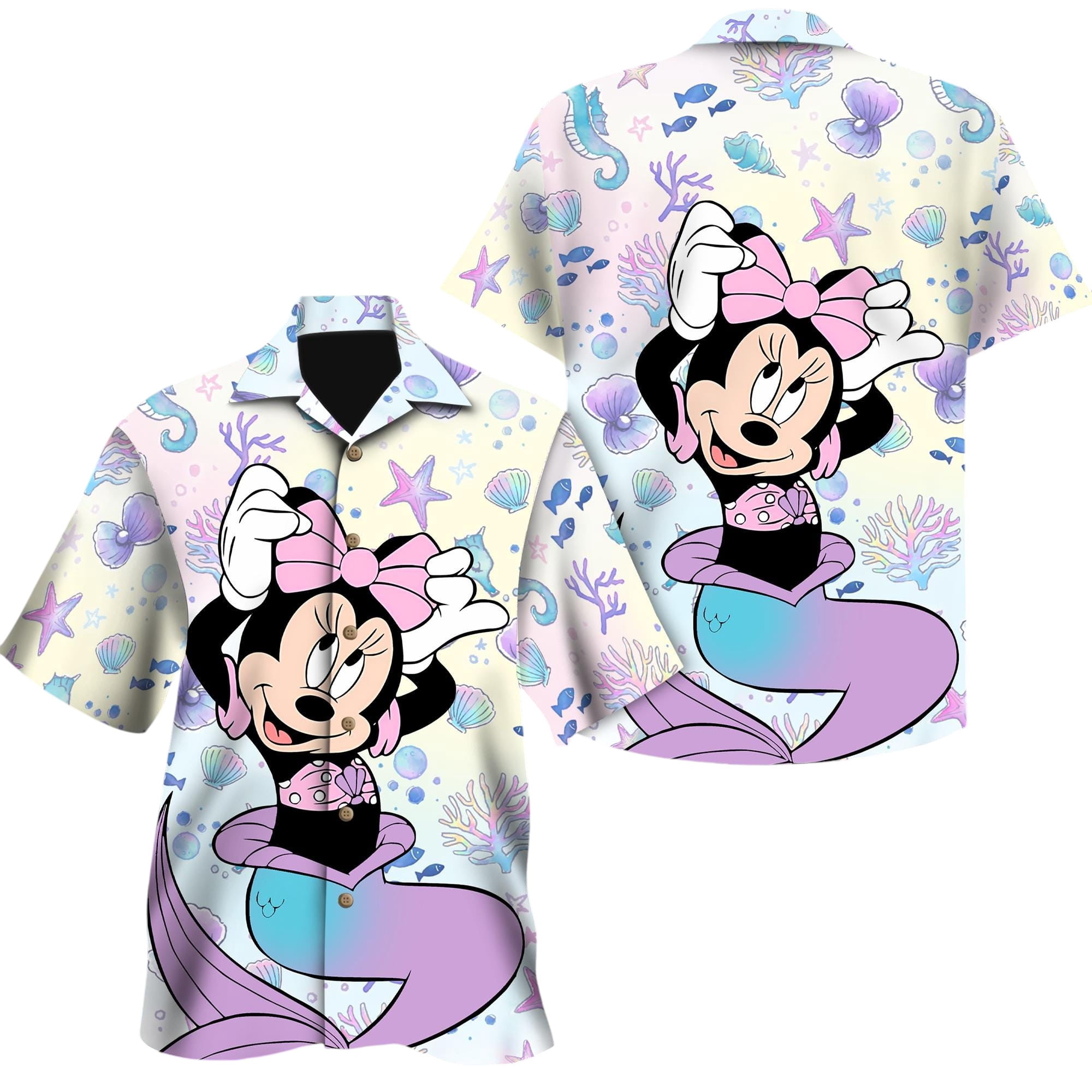 Disney Minnie Mouse Family Hawaiian Shirt, Vacation Aloha Tee - Walmart.com