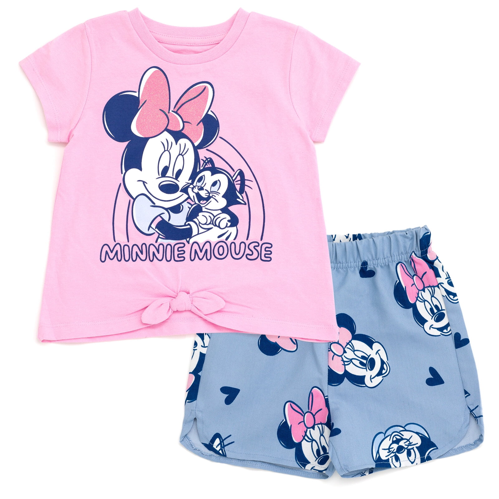Disney Minnie Mouse Figaro T-Shirt and Chambray Shorts Outfit Set ...