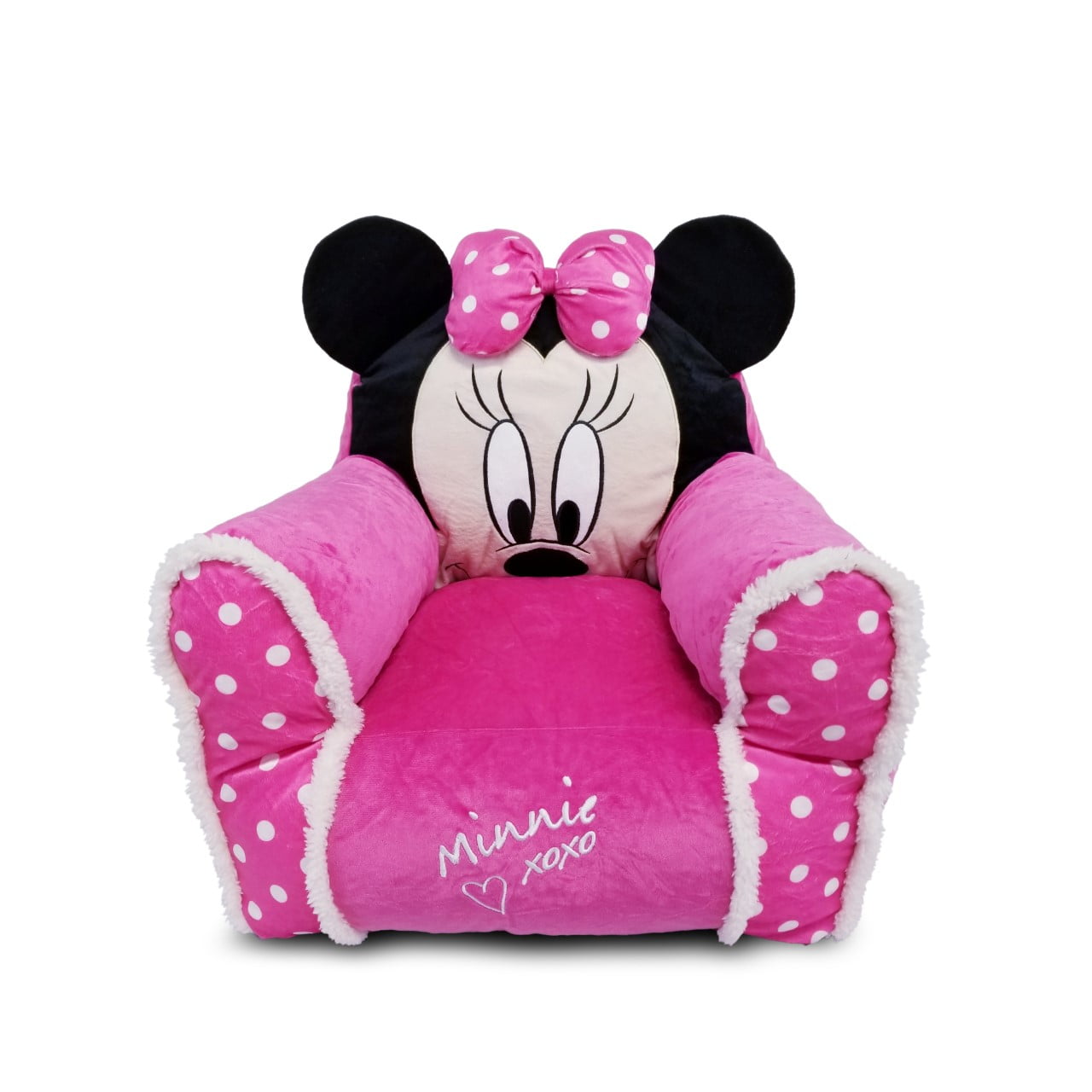 Free Shipping! Disney Minnie Mouse Kid's Bean Bag Chair with Sherpa ...